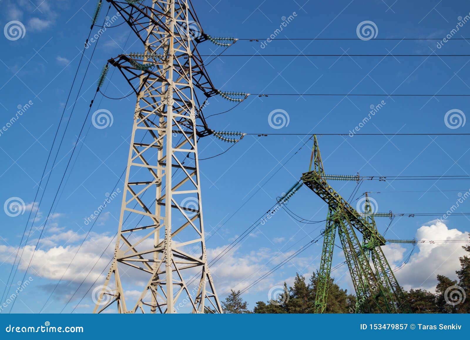 High-voltage Power Line, Steel Engineering Structure Stock Image ...