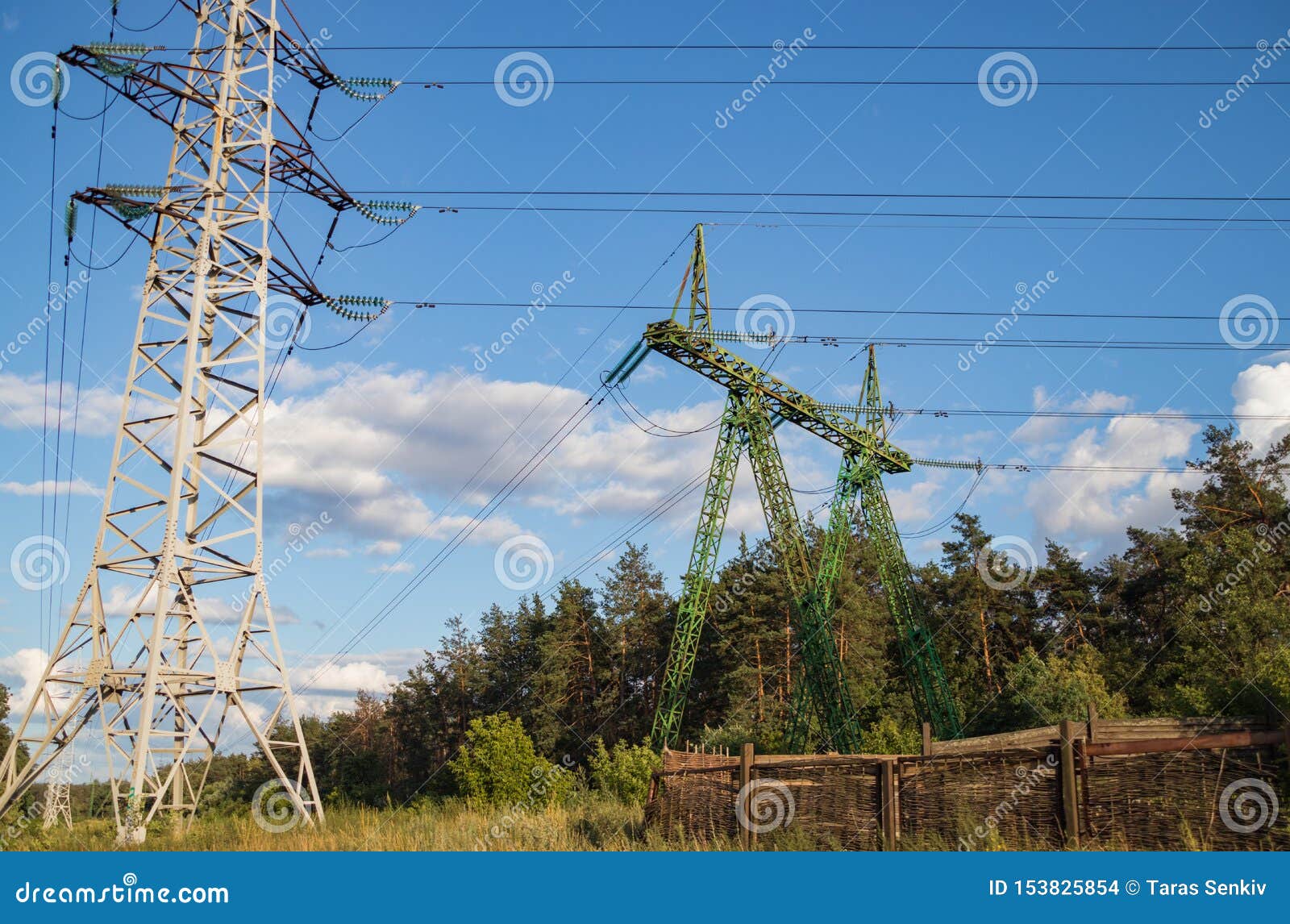 High-voltage Power Line, Steel Engineering Structure Stock Photo ...