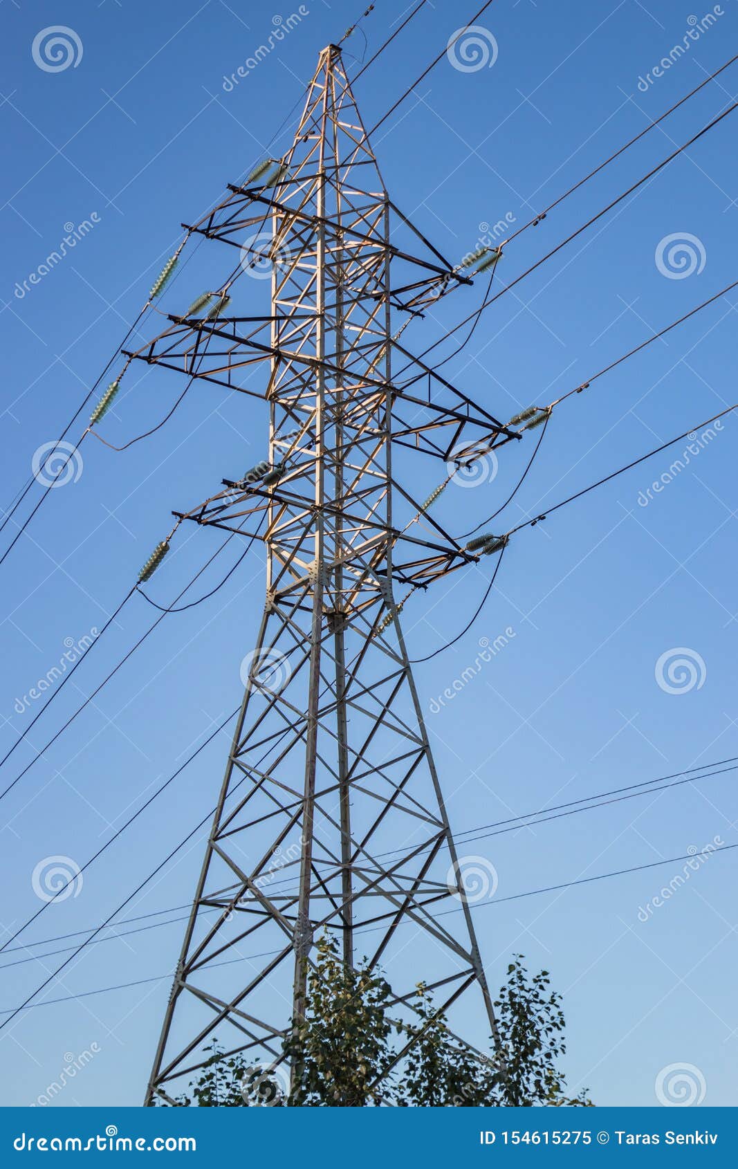 High-voltage Power Line, Steel Engineering Structure Stock Image ...