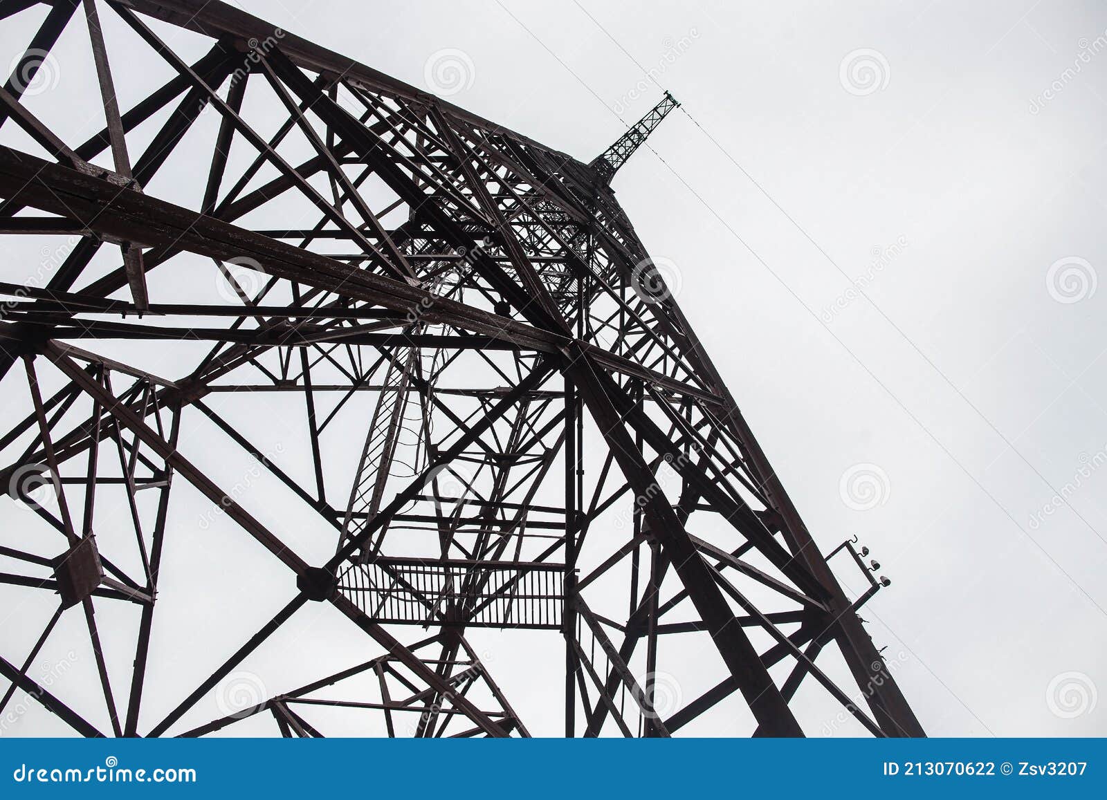 High-voltage Power Line Tower View from Below Stock Photo - Image of ...