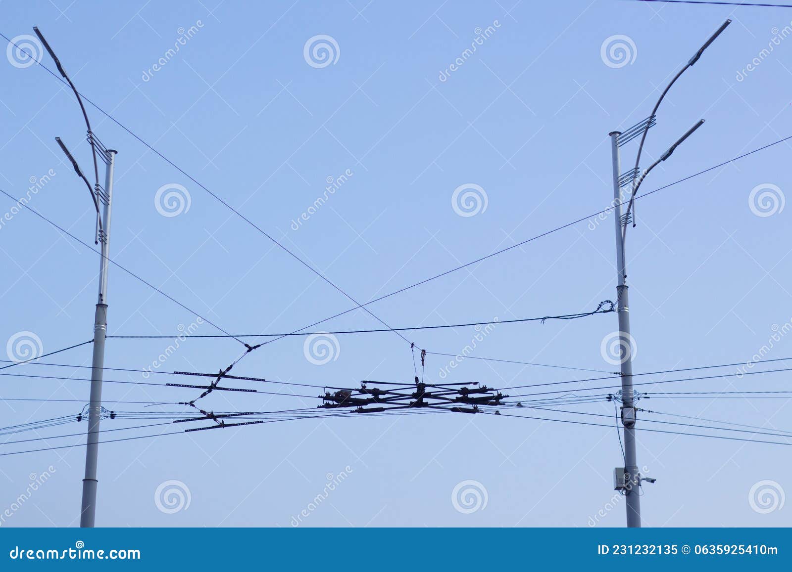 High Voltage Power Line for Trolley Buses Stock Image - Image of ...