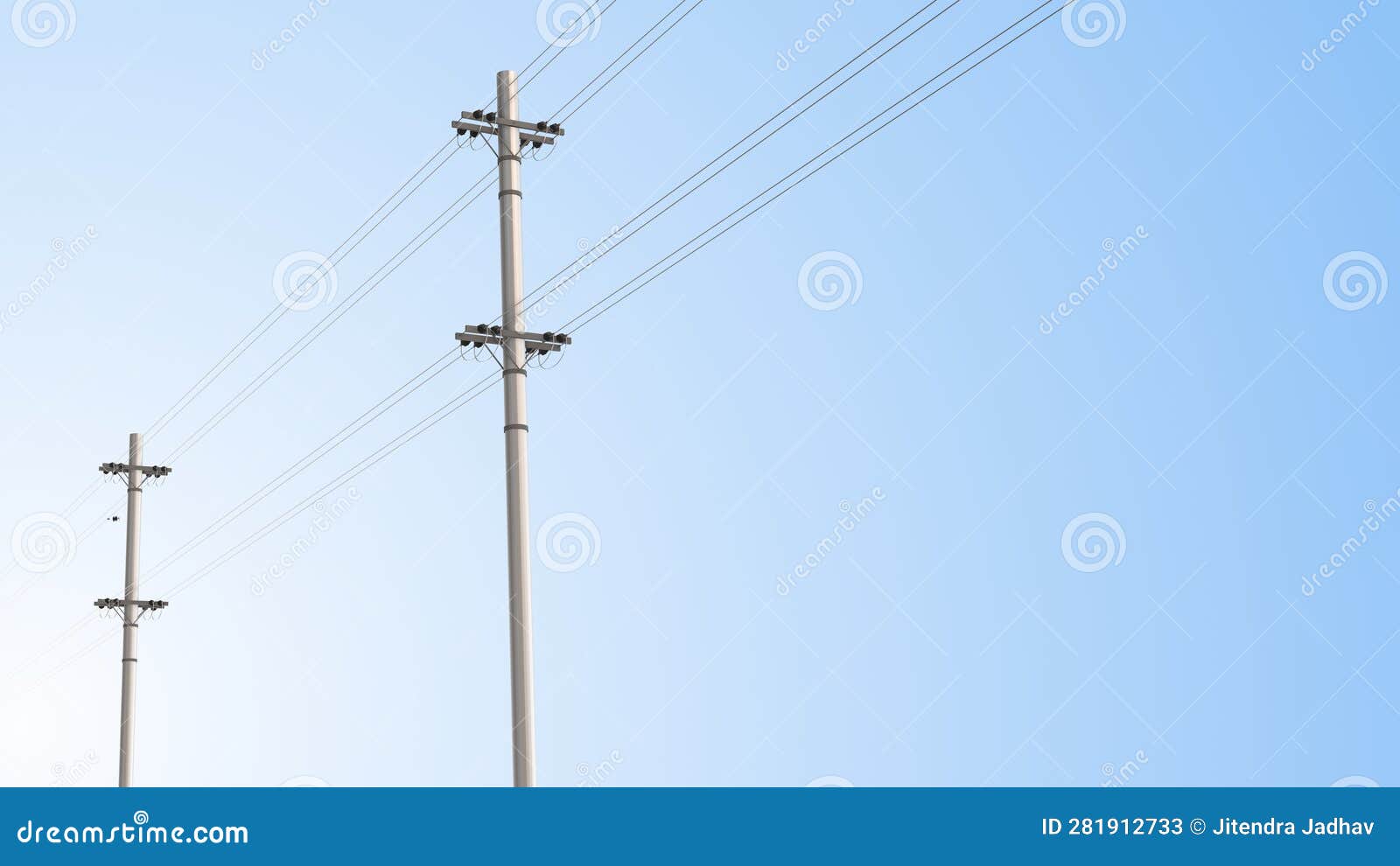 High Voltage Power Lines Electricity Poles Stock Image - Image of ...