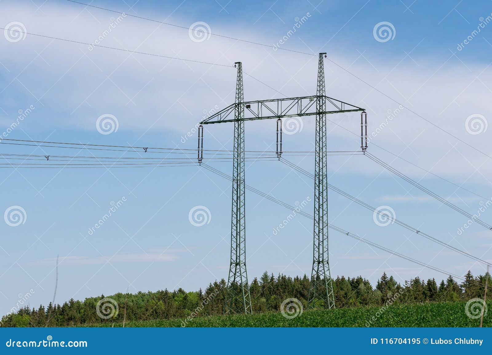 High voltage power lines stock image. Image of energy - 116704195
