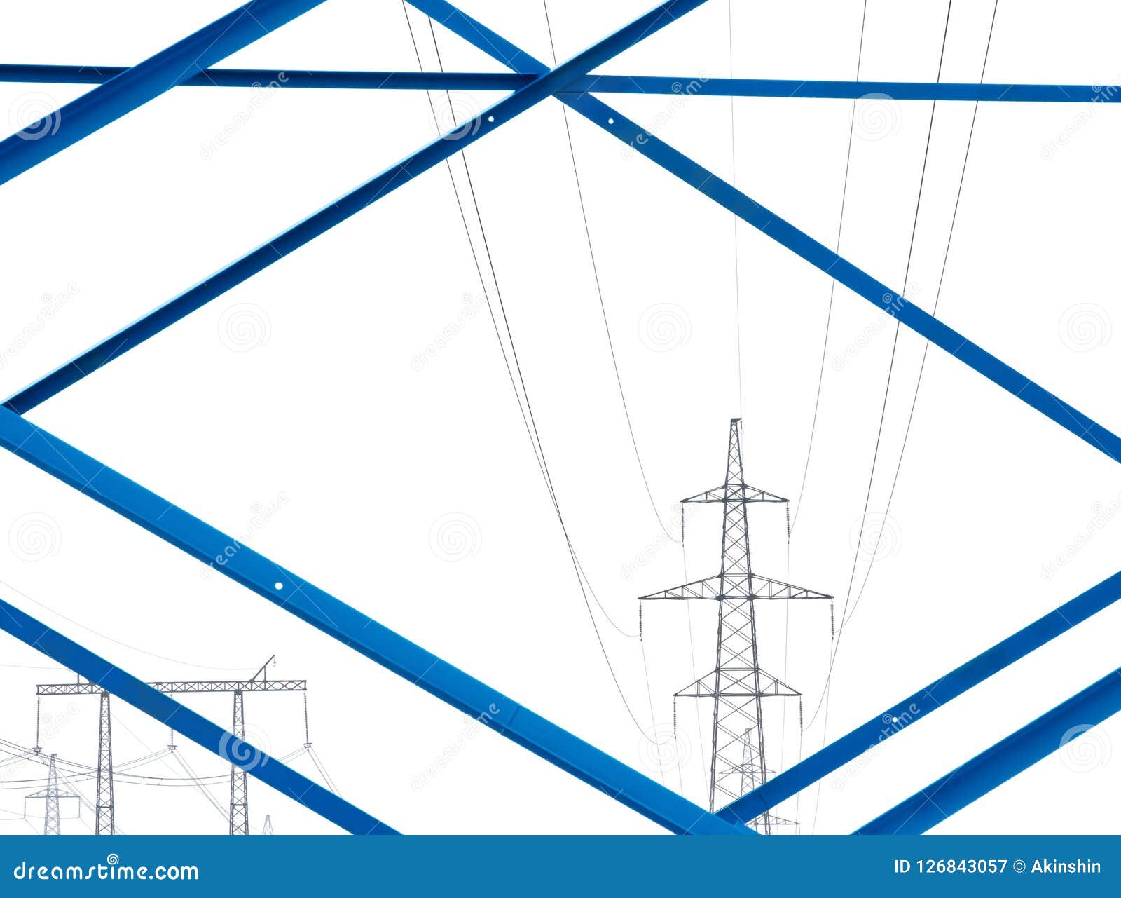 High voltage power lines stock image. Image of electric - 126843057