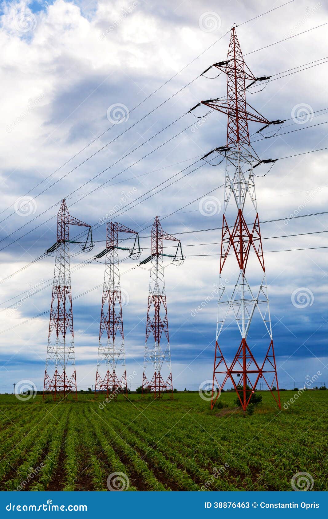 High voltage power lines stock image. Image of electricity - 38876463