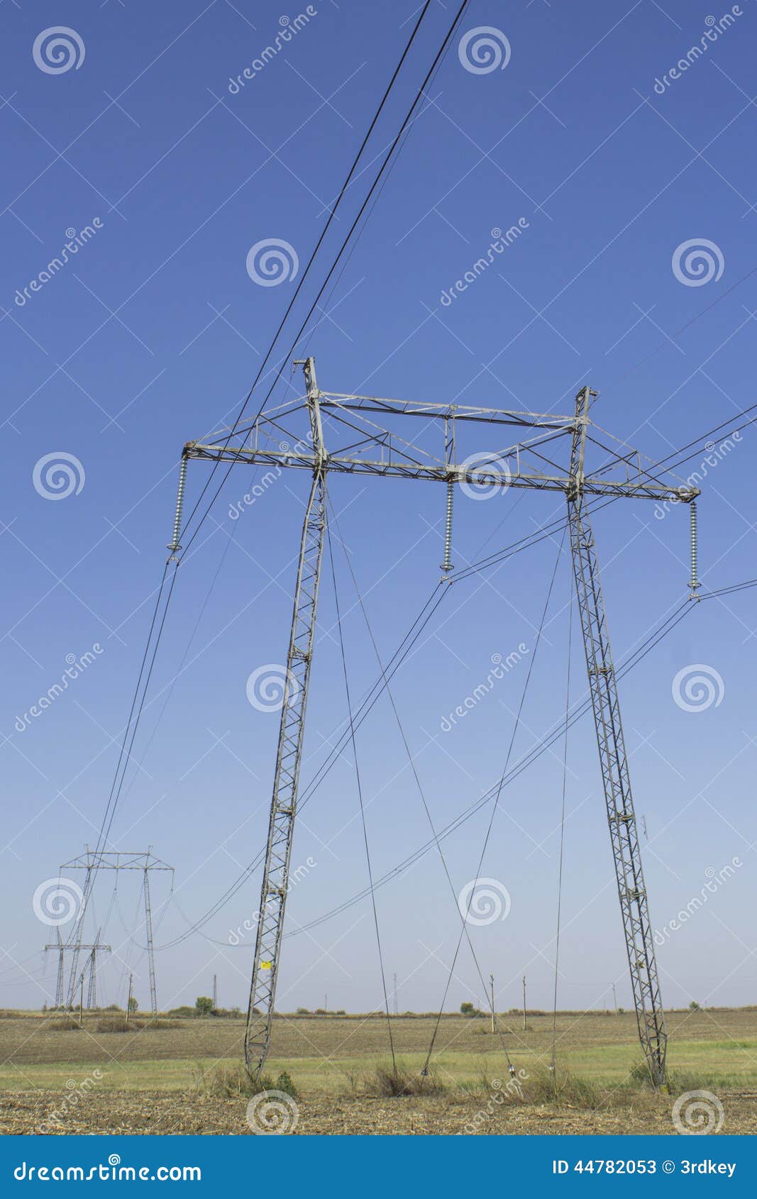High voltage power lines stock image. Image of pole, light - 44782053