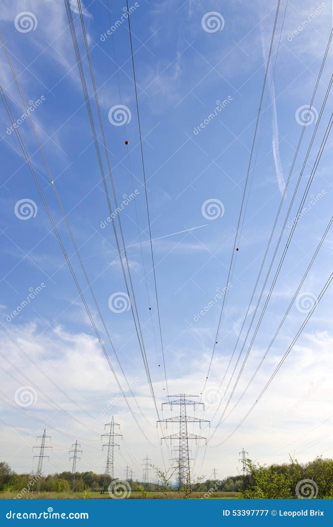 High-voltage power lines stock image. Image of line, power - 53397777