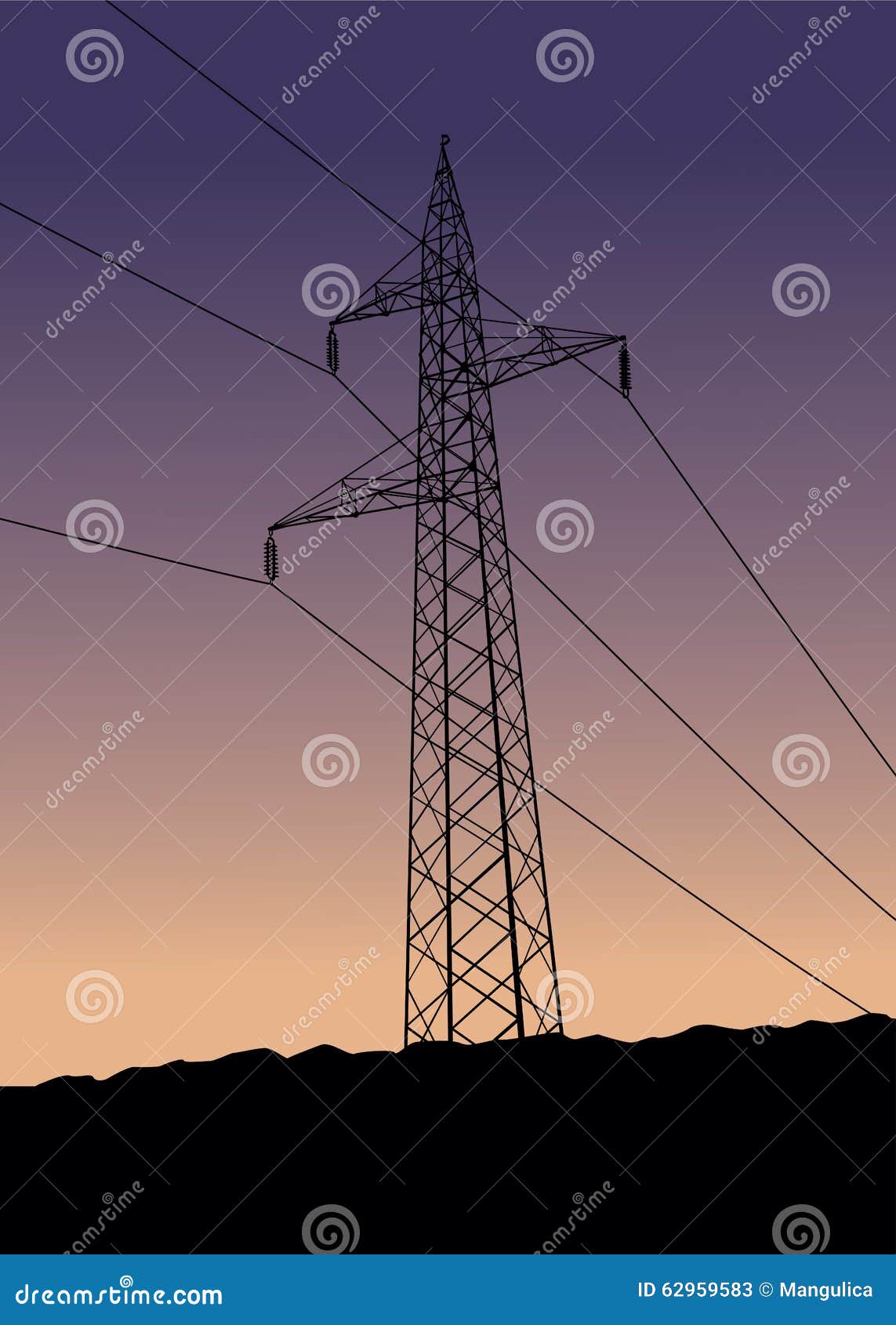 High Voltage Power Lines Cartoon Vector | CartoonDealer.com #62959583