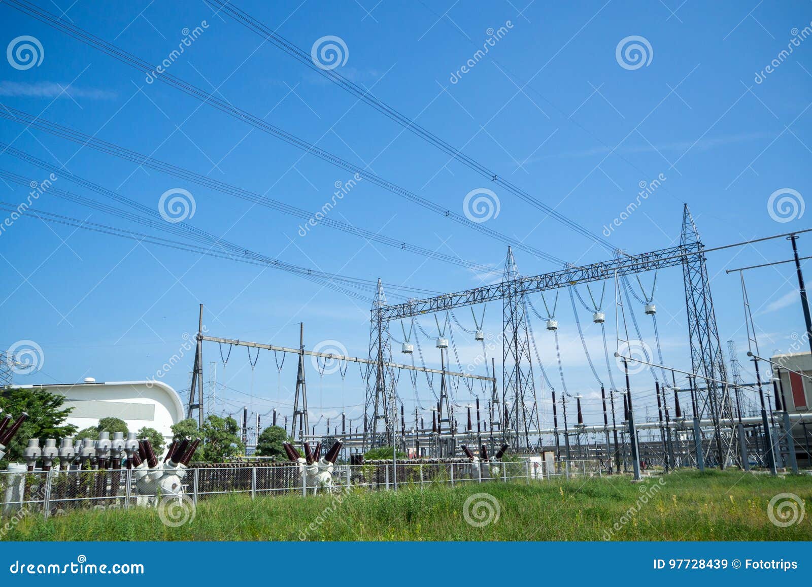 High Voltage Power Plant and Transformation Station Stock Image - Image ...