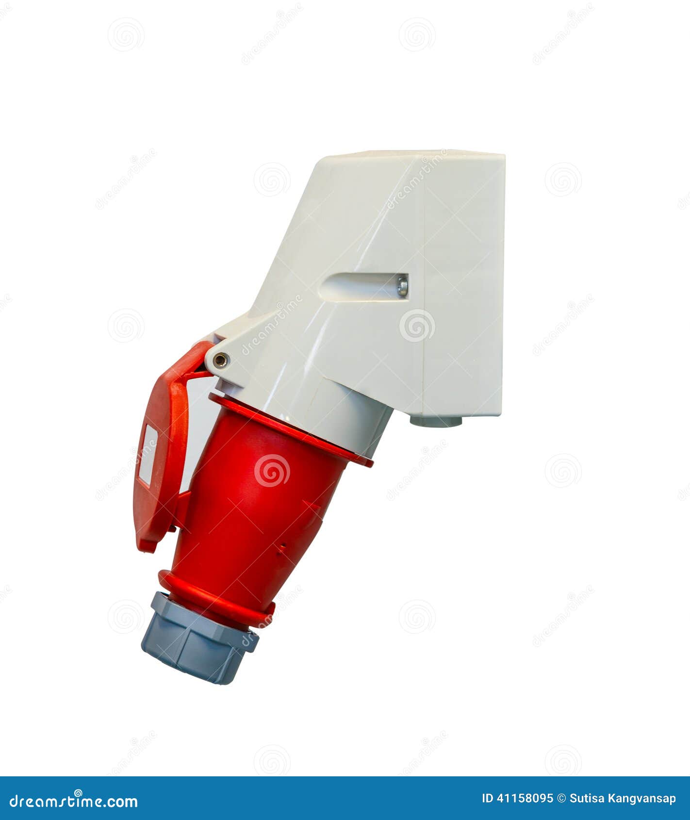 High Voltage Power Plug on White Background Stock Image - Image of ...