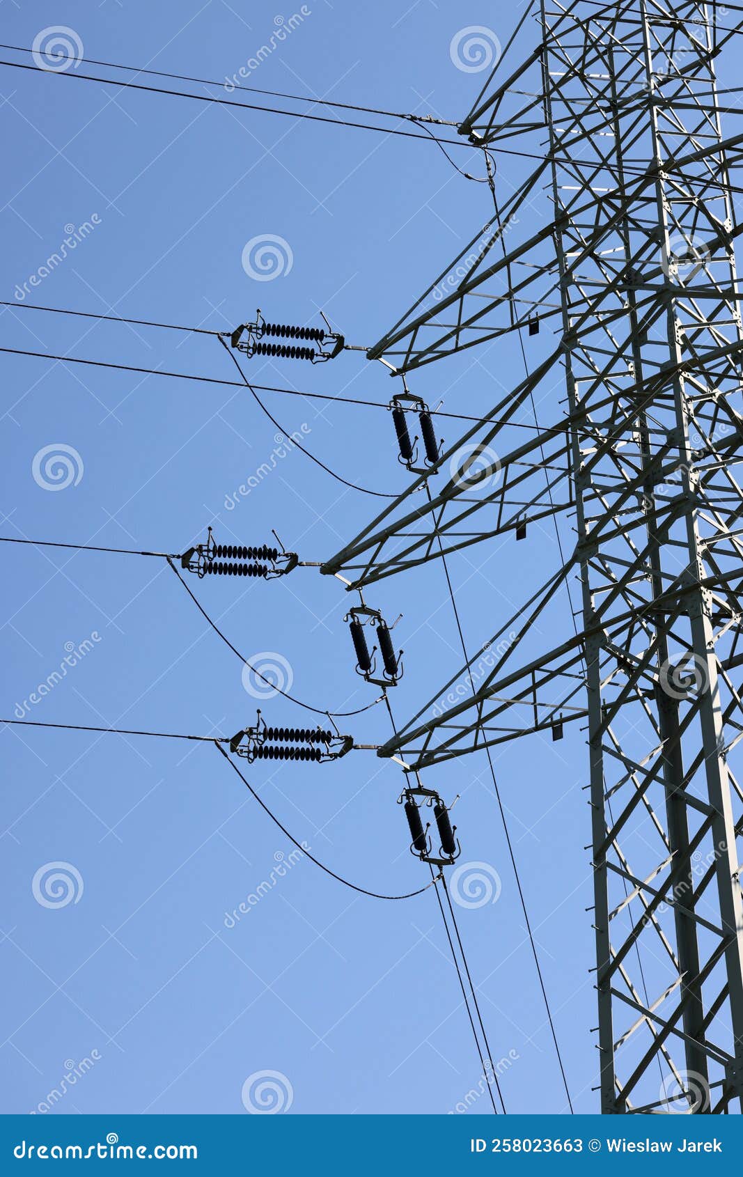 High Voltage Power Pole and Lines Stock Image - Image of pole ...