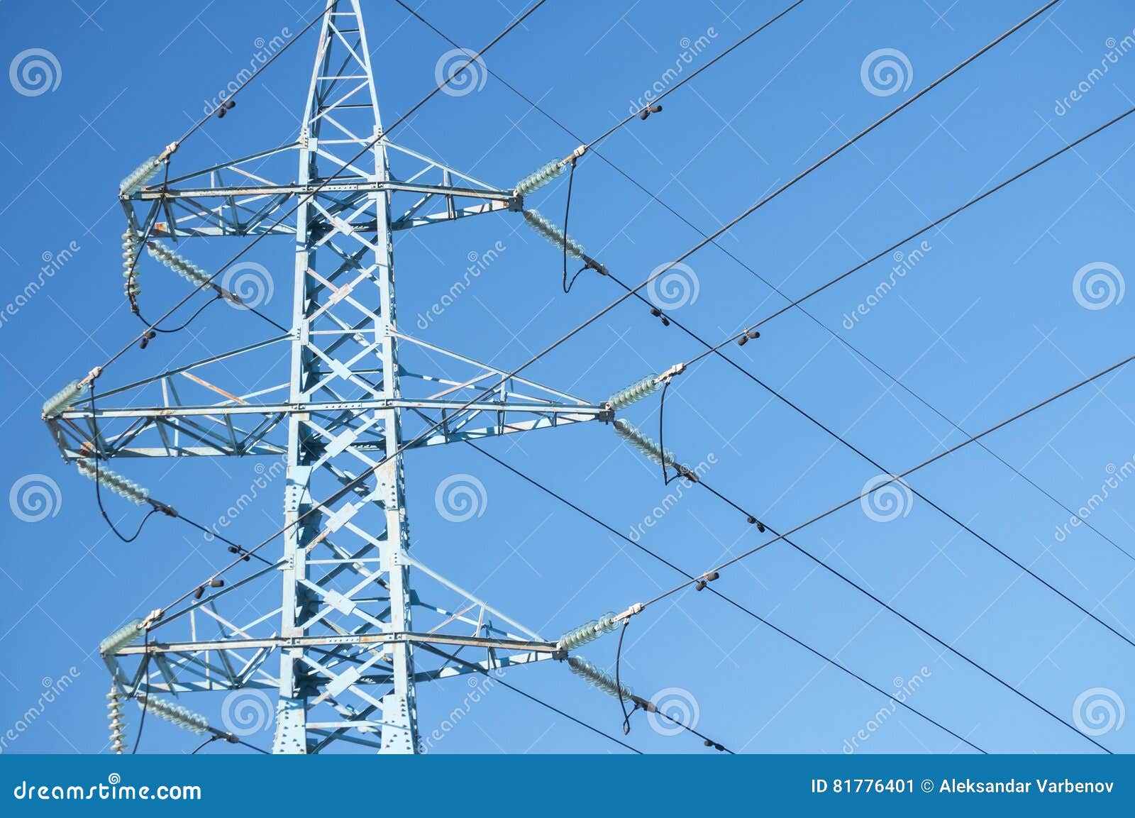 High voltage power pole stock image. Image of wire, voltage - 81776401