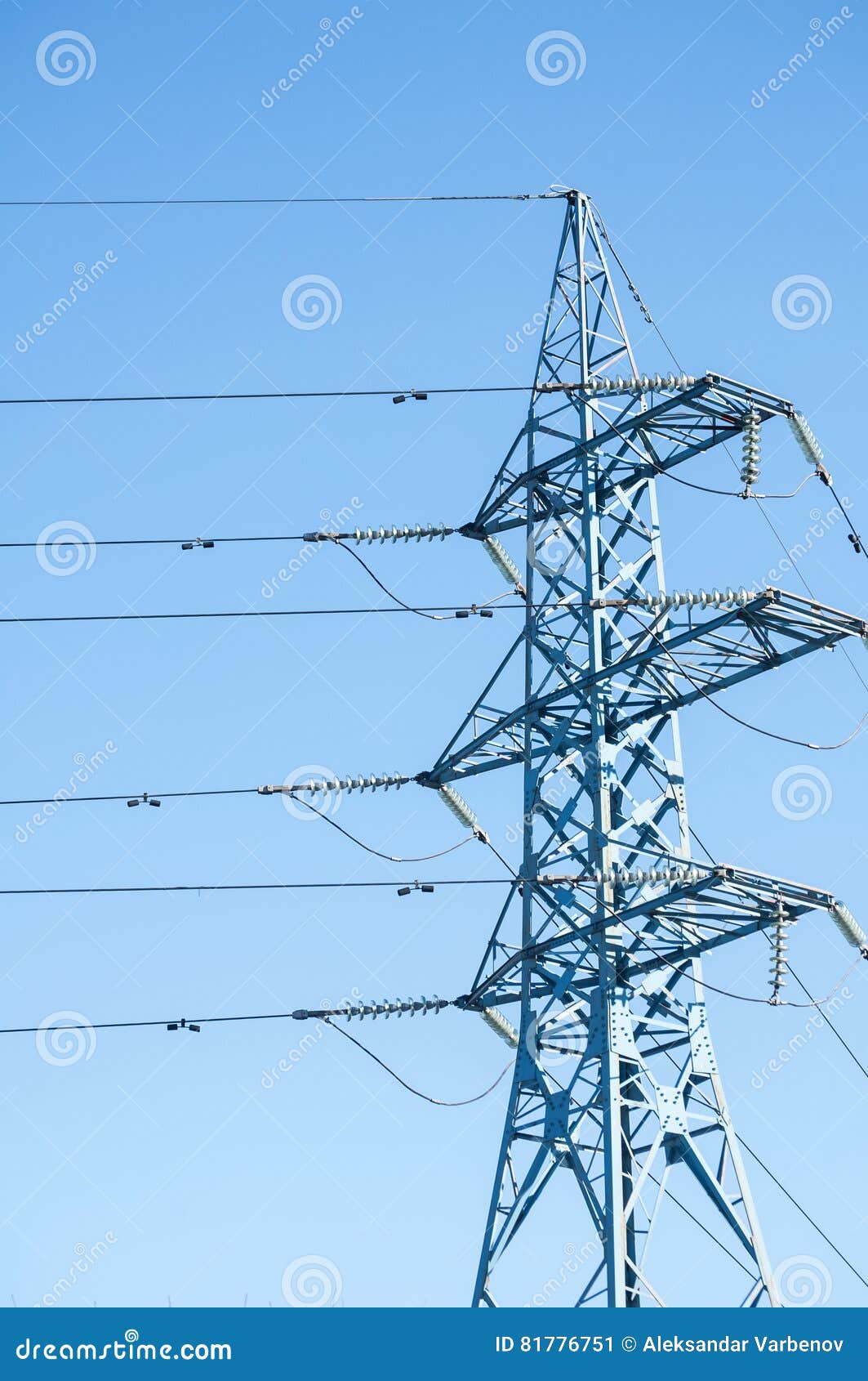 High voltage power pole stock image. Image of wire, metal - 81776751