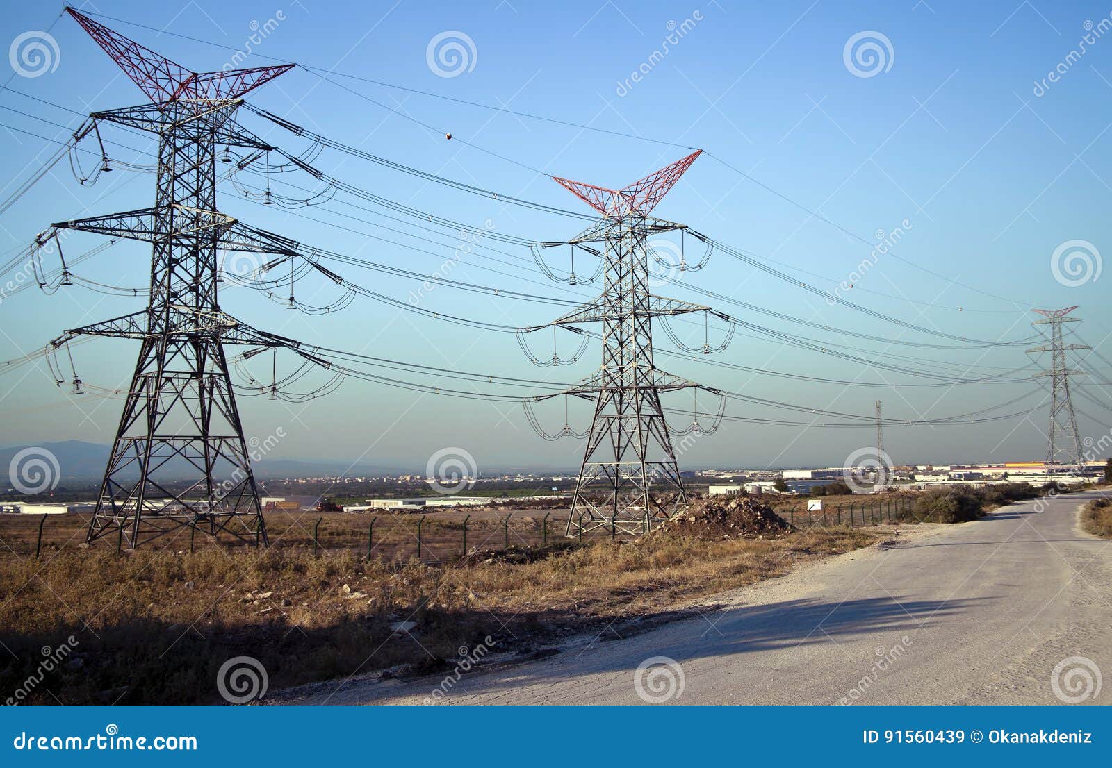 High Voltage Power Post Electric Poles Stock Image - Image of metal ...