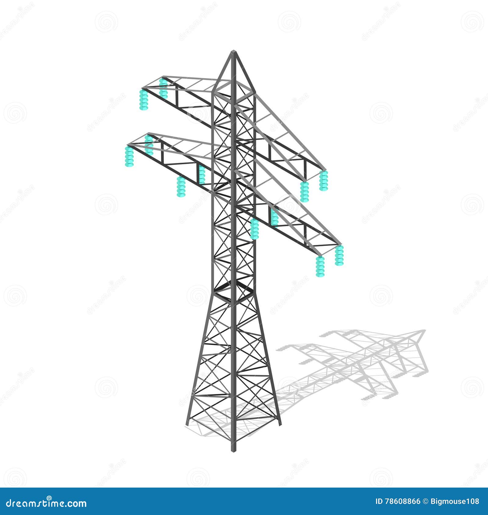 High Voltage Power Pylon. Transmission Tower Stock Vector ...