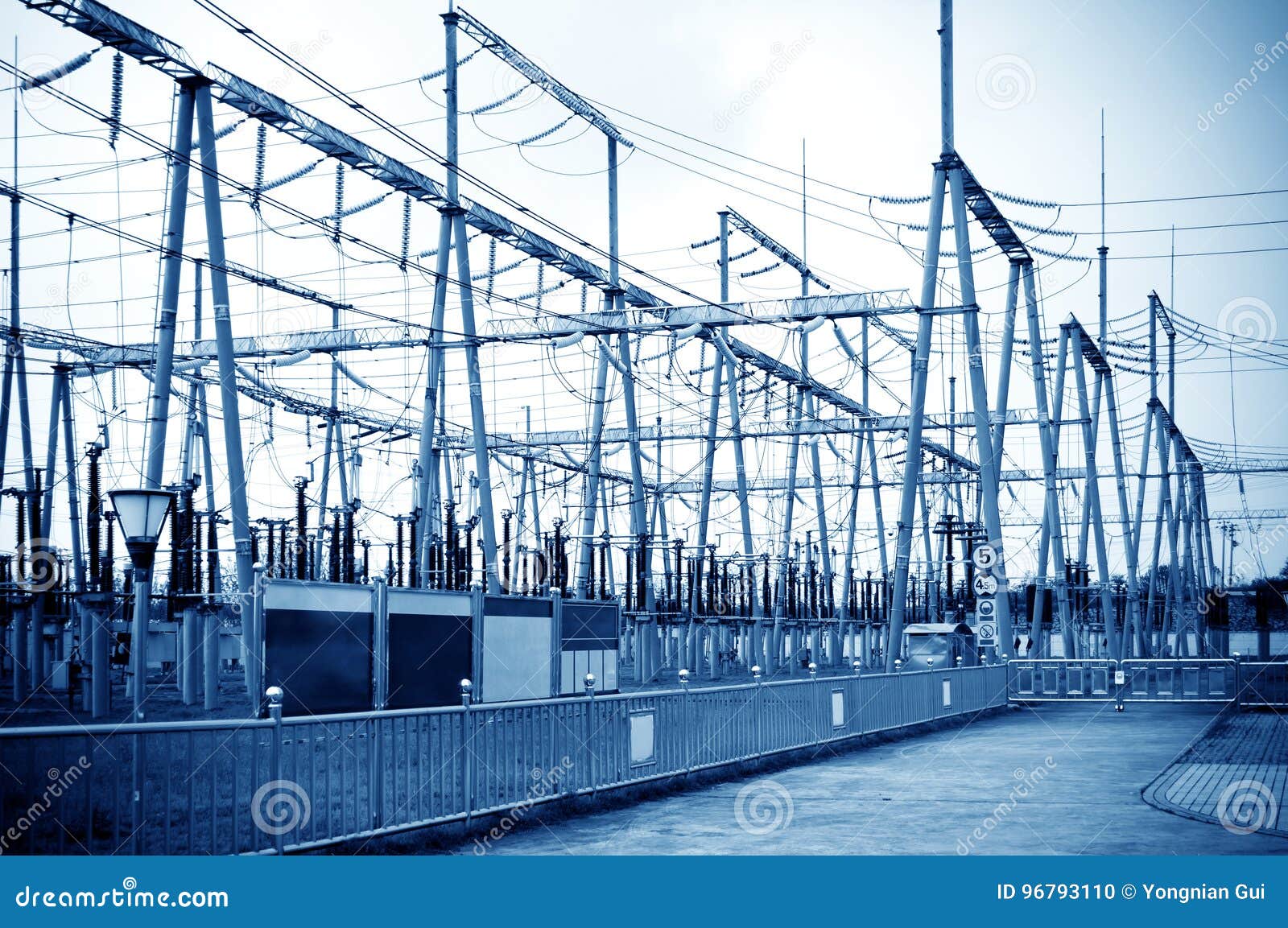 High Voltage Power Substation Stock Photo - Image of wire, cable: 96793110
