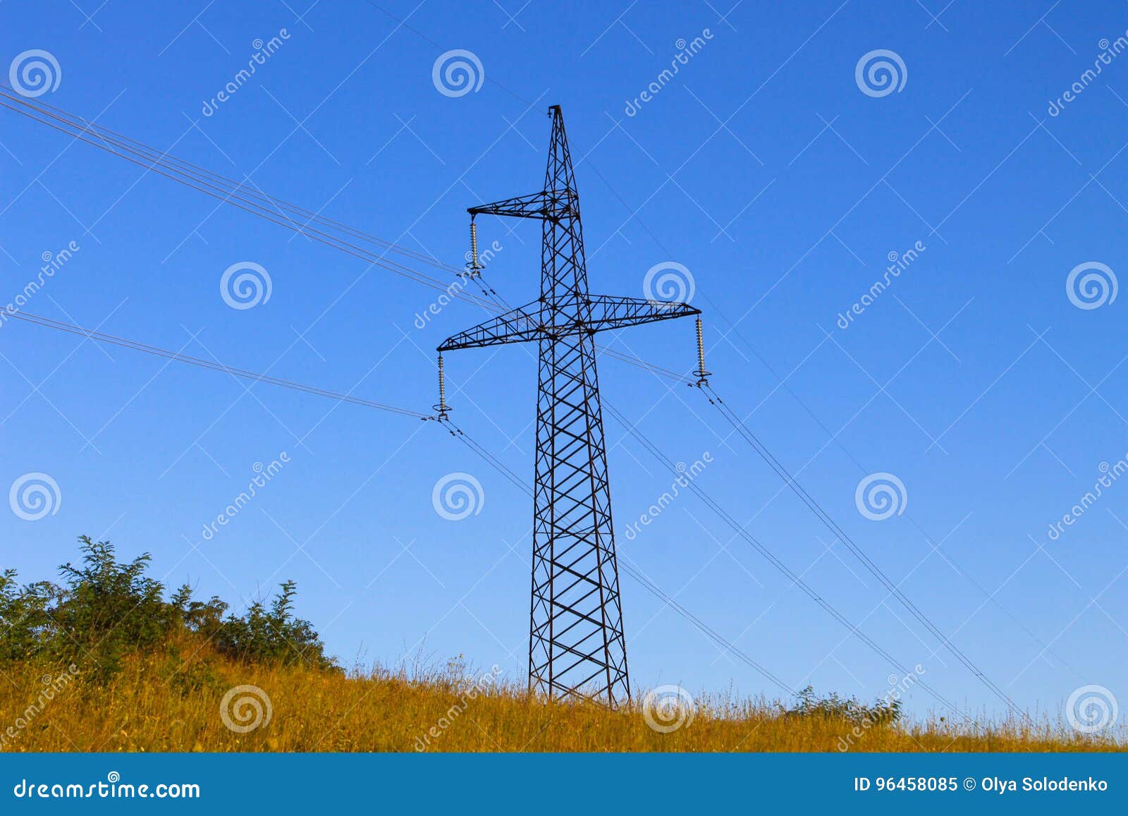High voltage power tower stock image. Image of generator - 96458085