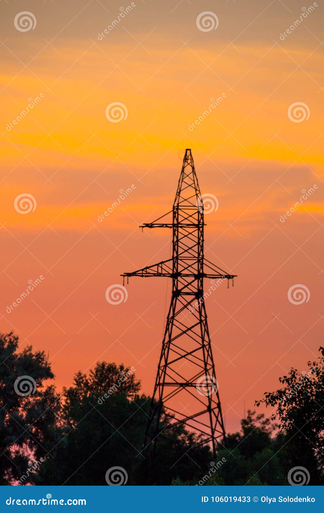 High voltage power tower stock image. Image of power - 106019433