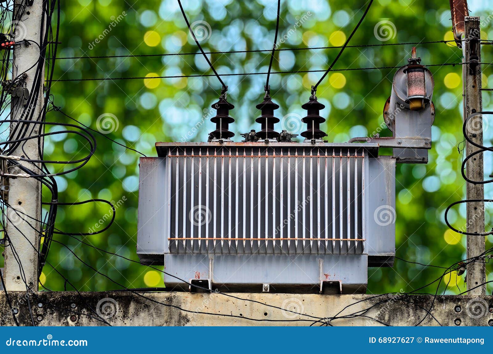 High Voltage Power Transformer Stock Image - Image of powerline ...