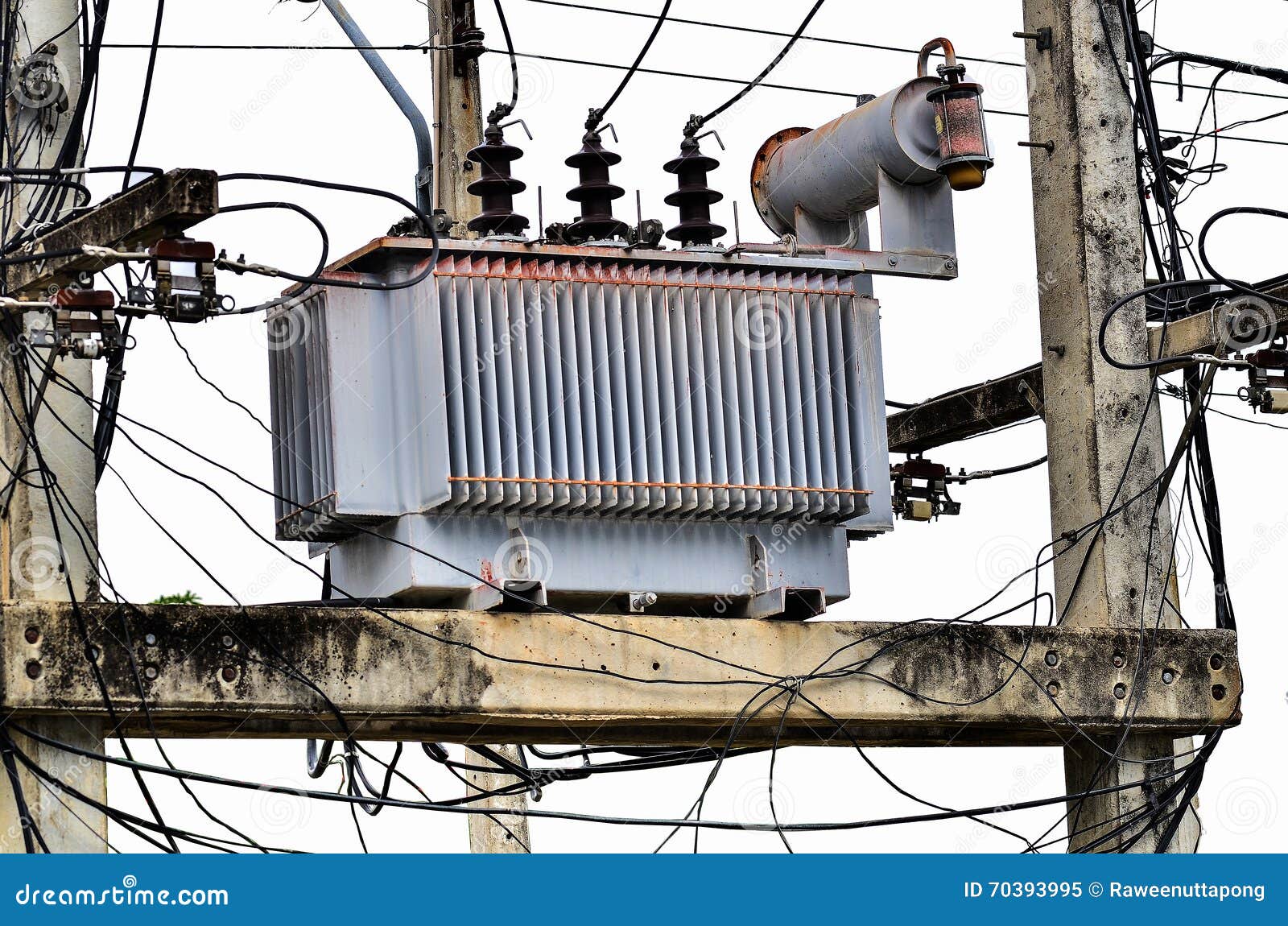 High Voltage Power Transformer Stock Image - Image of powerline, power ...