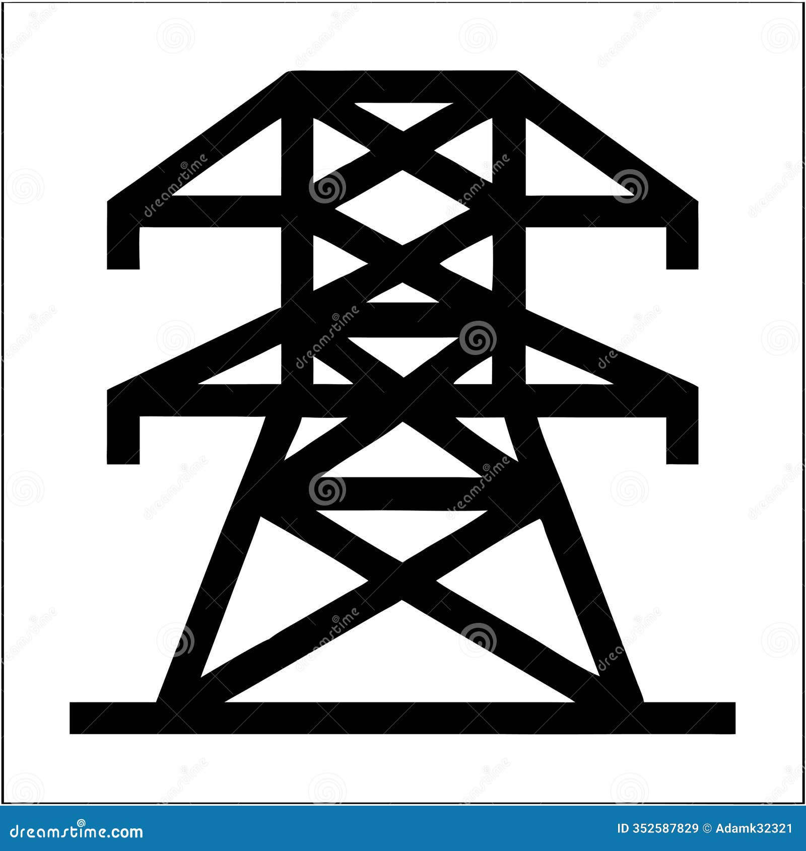 High Voltage Power Transmission Tower Vector Illustration for Energy ...