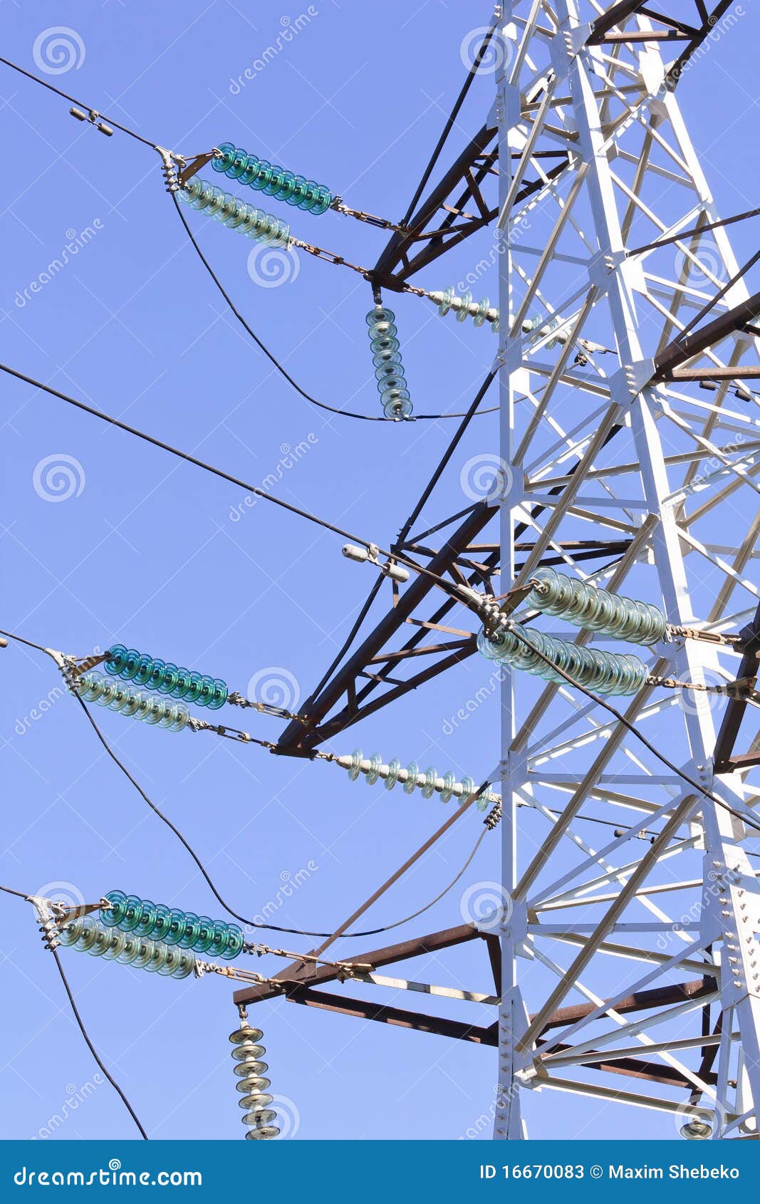 A high voltage powerline stock image. Image of voltage - 16670083