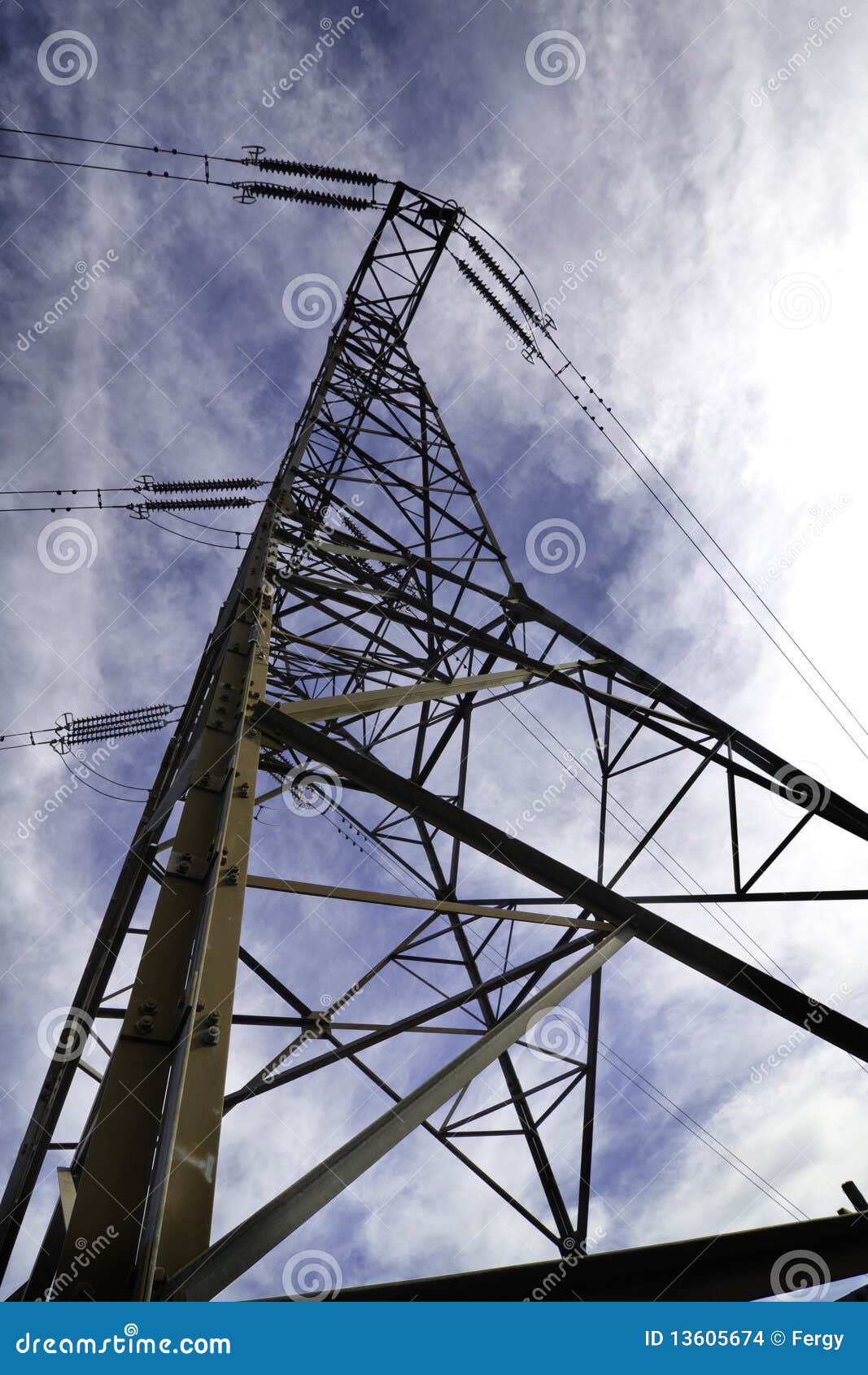 High Voltage Powerline Tower Stock Photo - Image of powerlines, wide ...