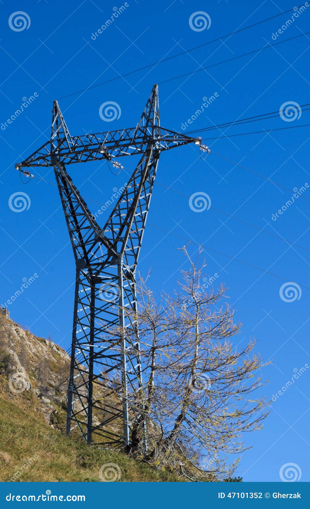 High voltage pylon stock photo. Image of architecture - 47101352
