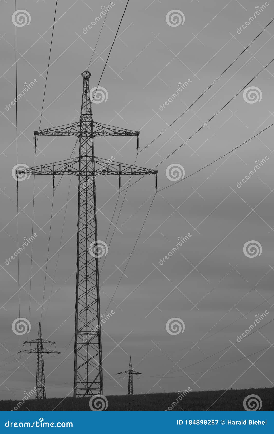 High Voltage Pylon with Cables Stock Image - Image of power, industry ...