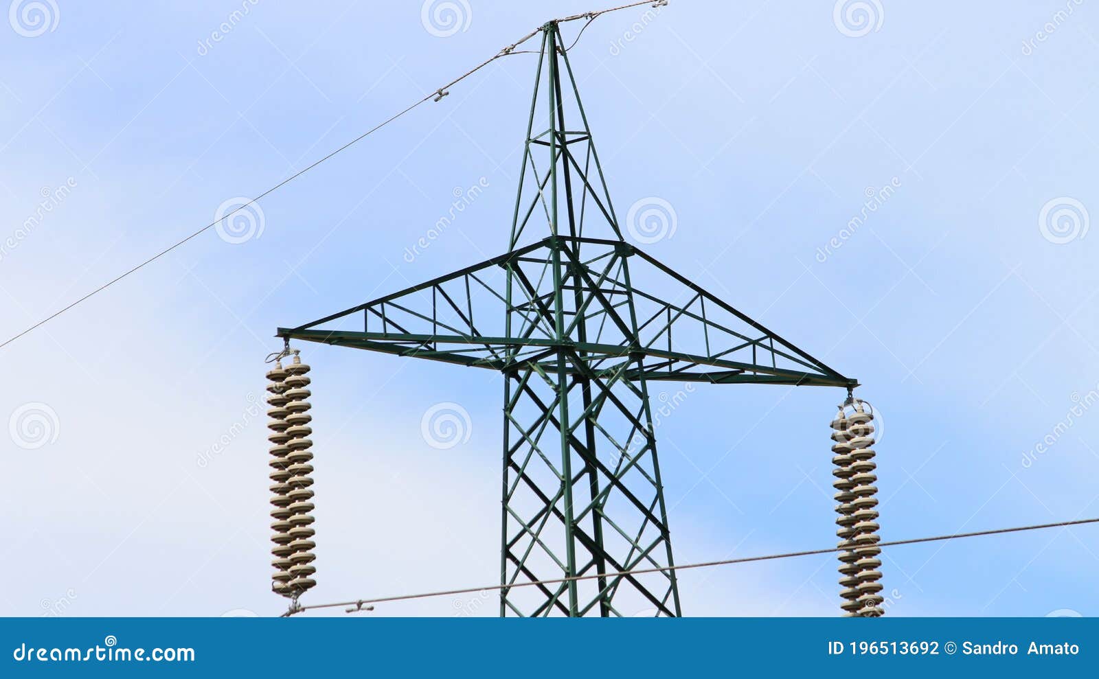 Pylon With Electricity Lines For Railway Stock Photo | CartoonDealer ...