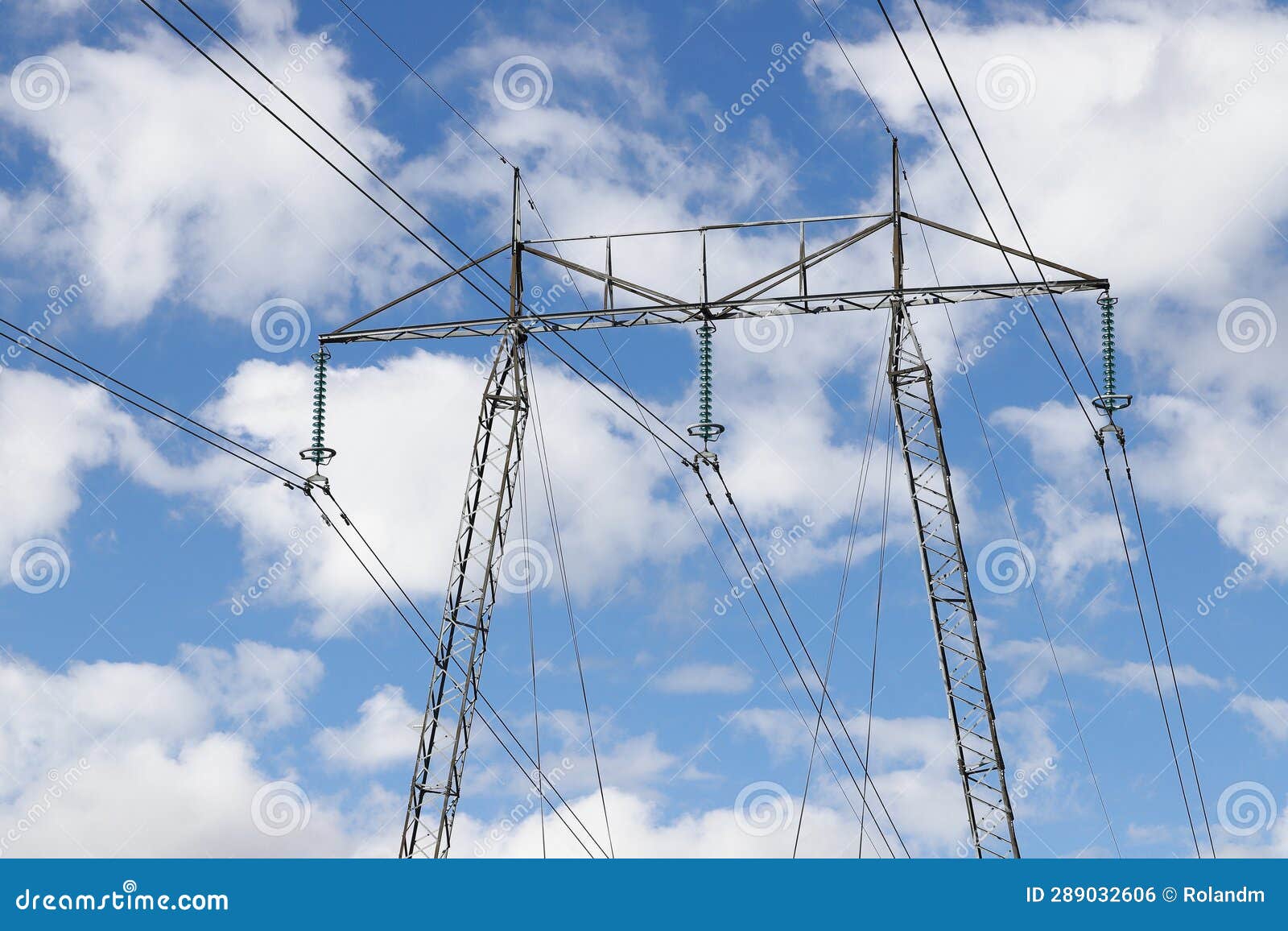 High voltage pylon stock photo. Image of metal, energy - 289032606