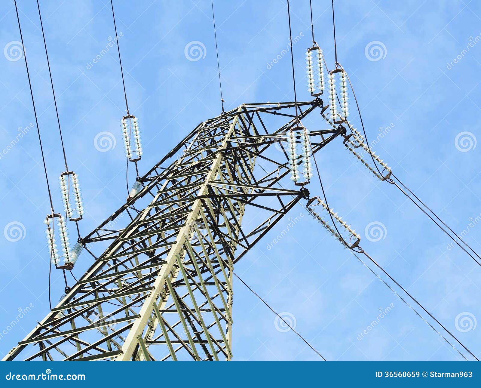 High Voltage Pylon View from Above Stock Image - Image of energy ...