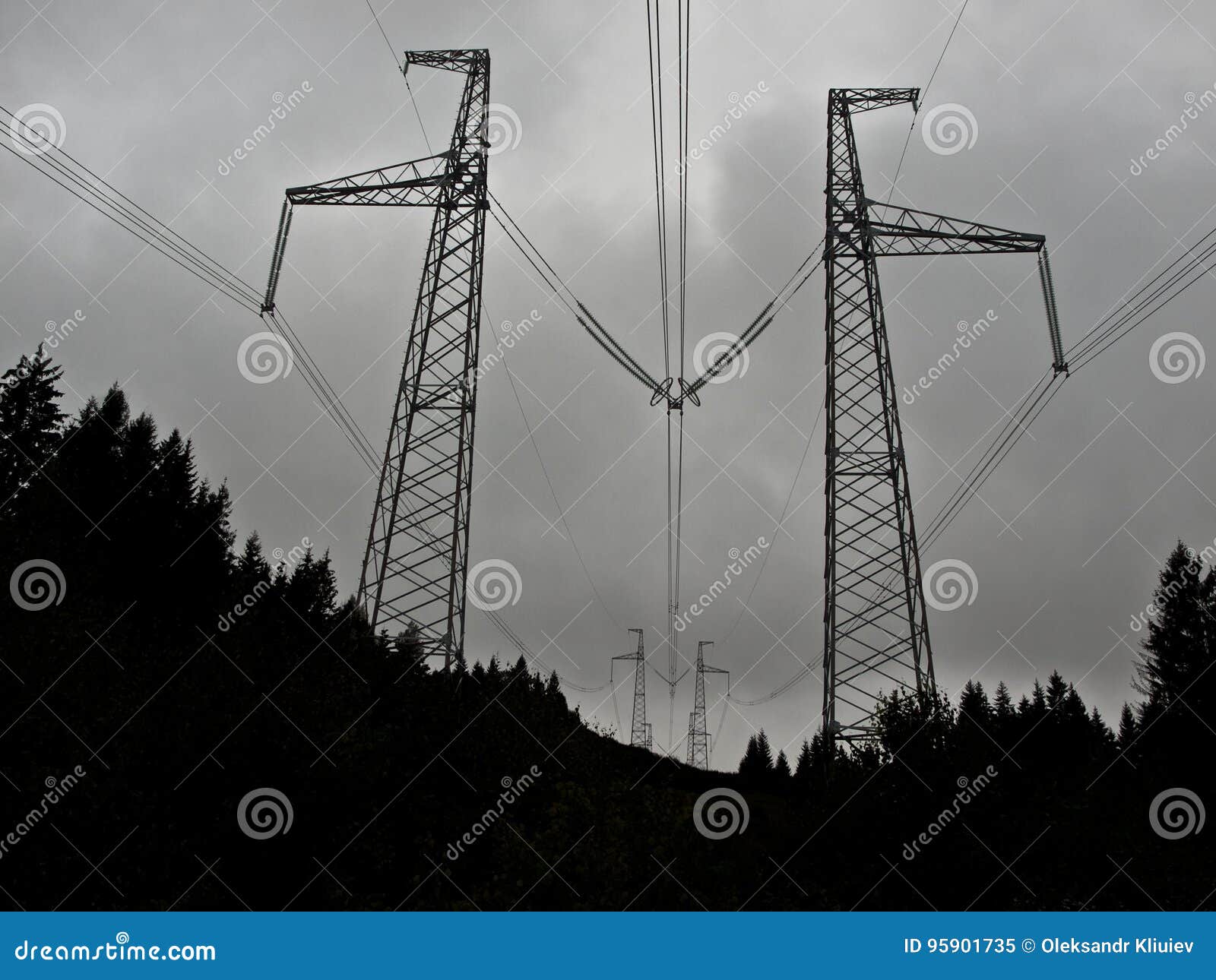 High-voltage Pylons for Electricity Stock Image - Image of electrical ...