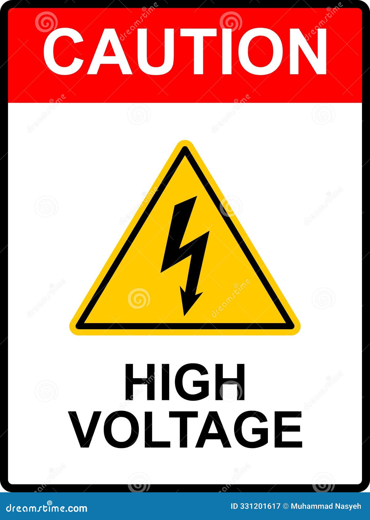 High Voltage Sign. Caution or Danger or Warning Sign, Electrical Hazard ...