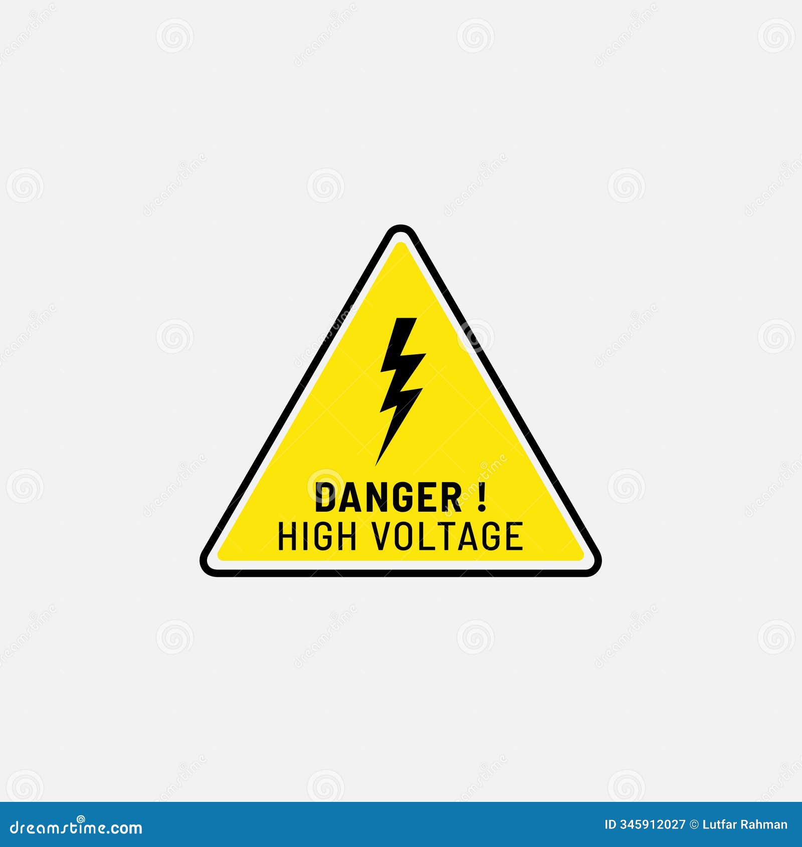High Voltage Sign. Electric Discharge Sign, Warning Yellow Triangular ...