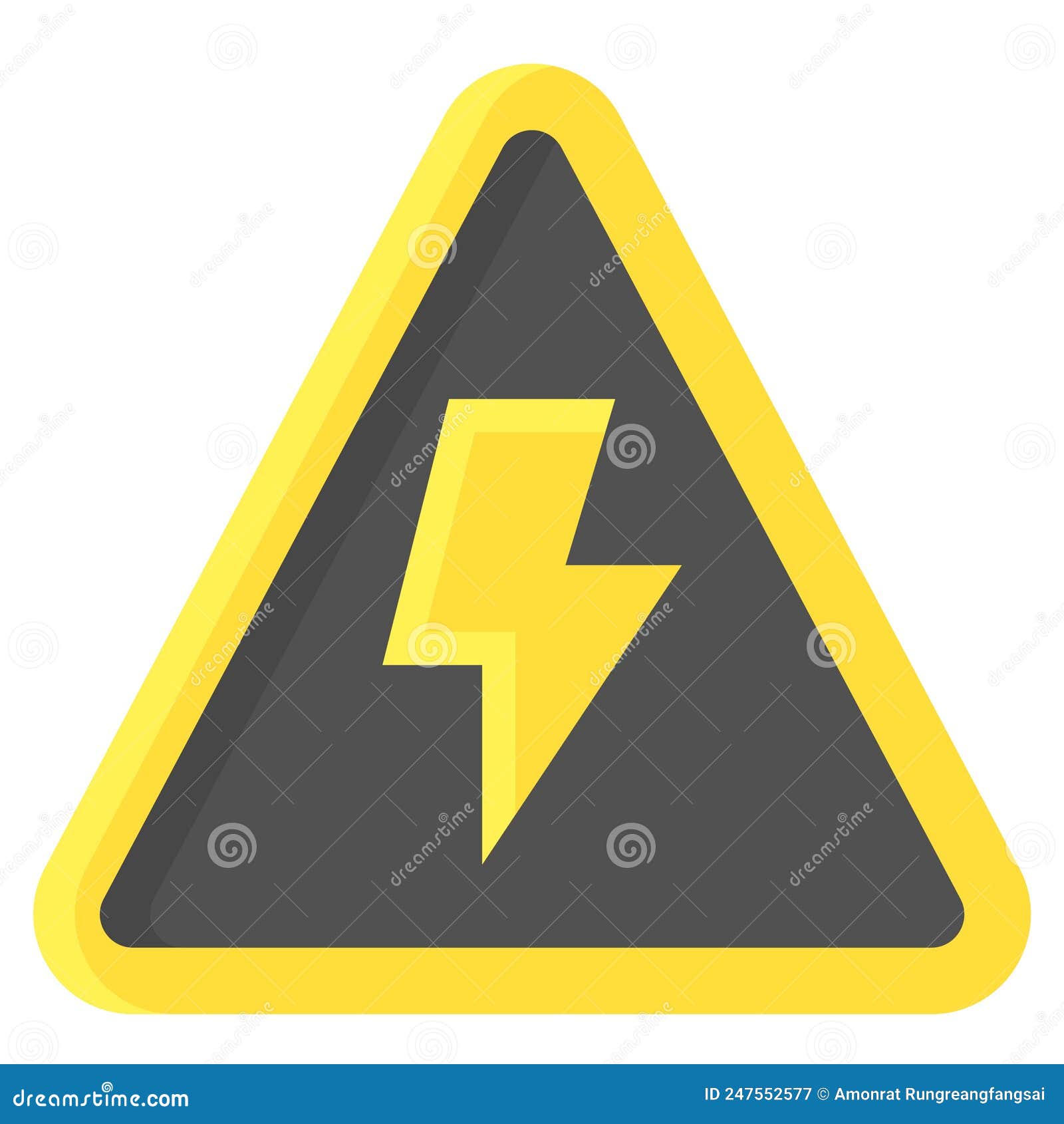 High Voltage Sign Icon, Warning Sign Vector Stock Vector - Illustration ...