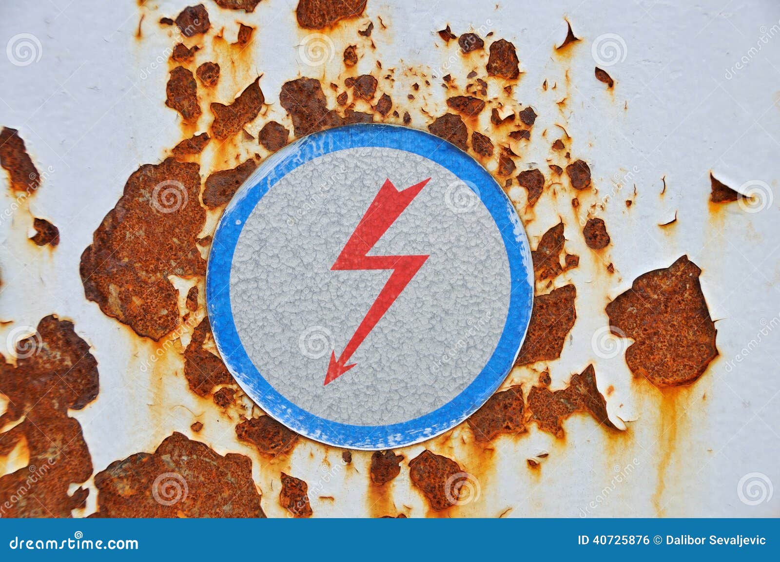 High Voltage Sign on Rusty Metal Stock Photo - Image of danger, gray ...