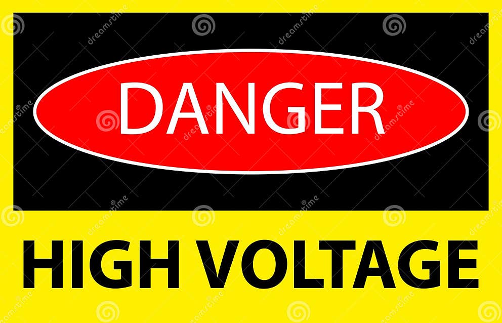 High Voltage Sign High Voltage Yellow Sign Triangle Sign Stock Vector ...