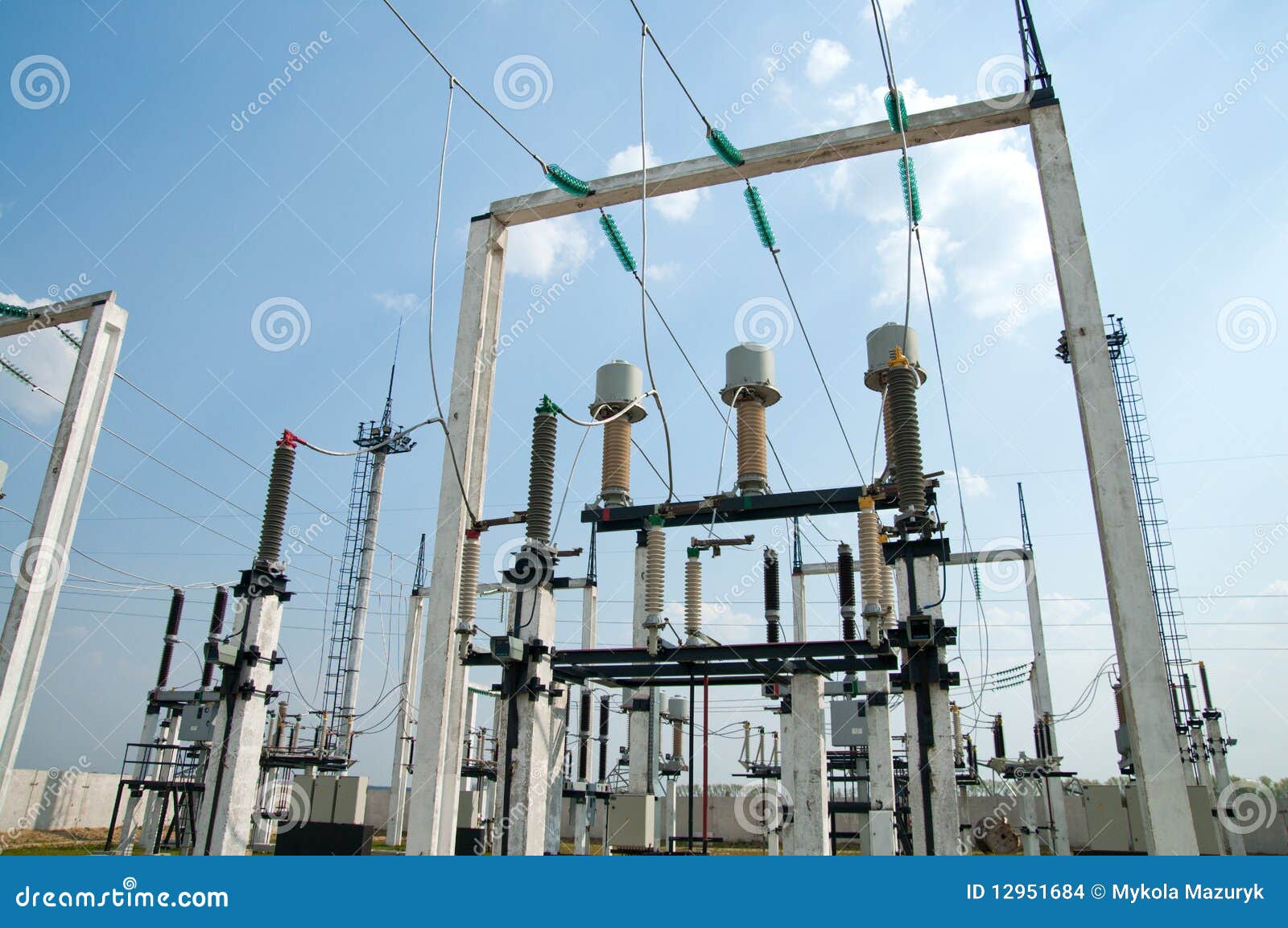 High-voltage substation stock photo. Image of structure - 12951684