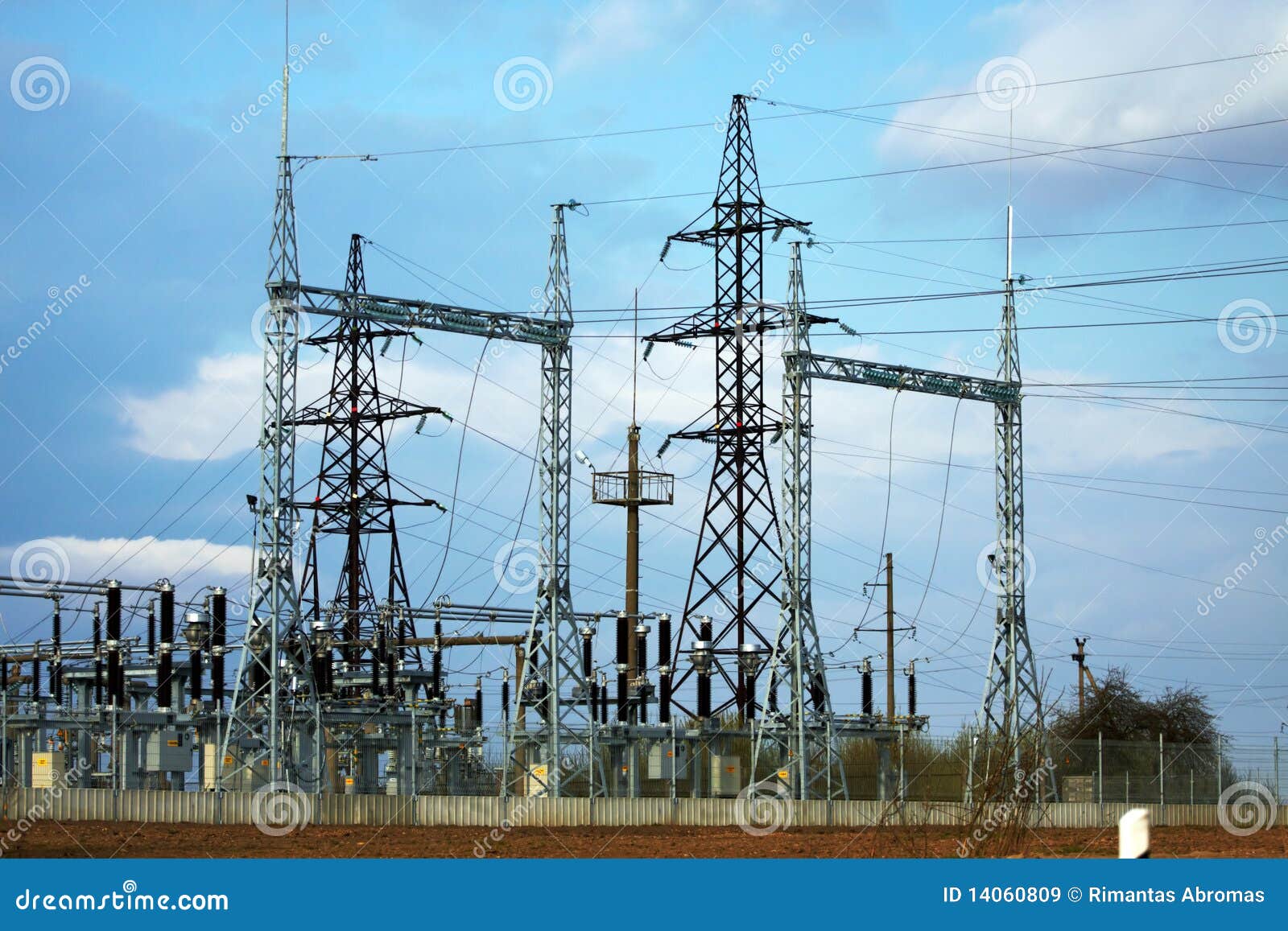 High-voltage substation stock image. Image of energy - 14060809