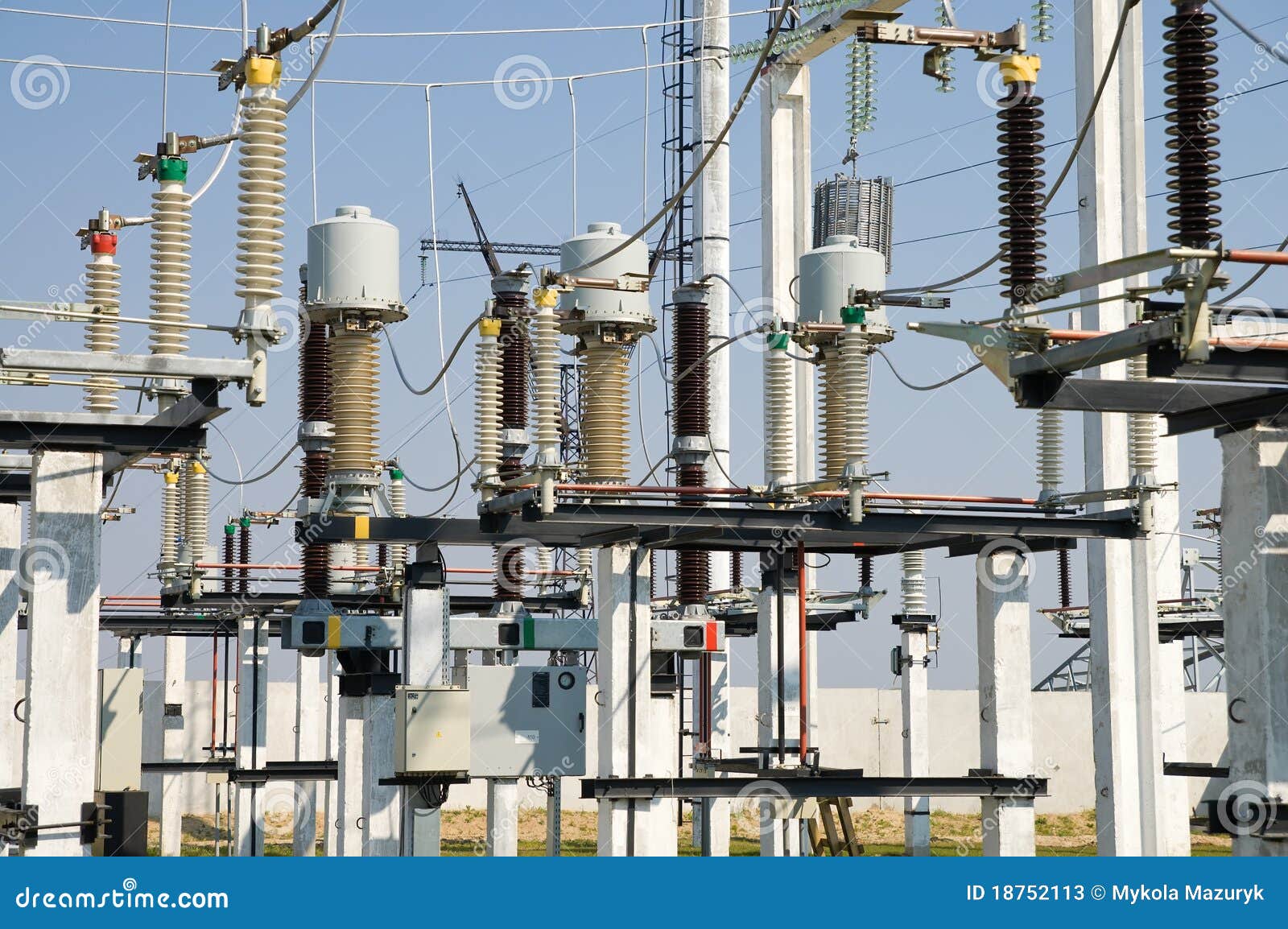 High-voltage substation stock image. Image of infrastructure - 18752113