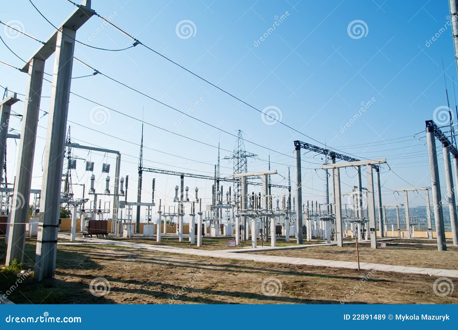High-voltage substation stock image. Image of electric - 22891489