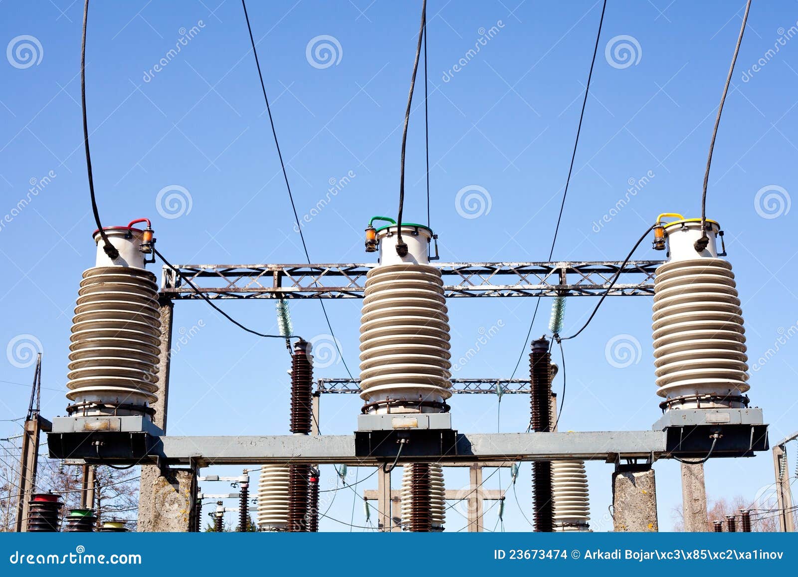 High voltage substation stock photo. Image of equipment - 23673474