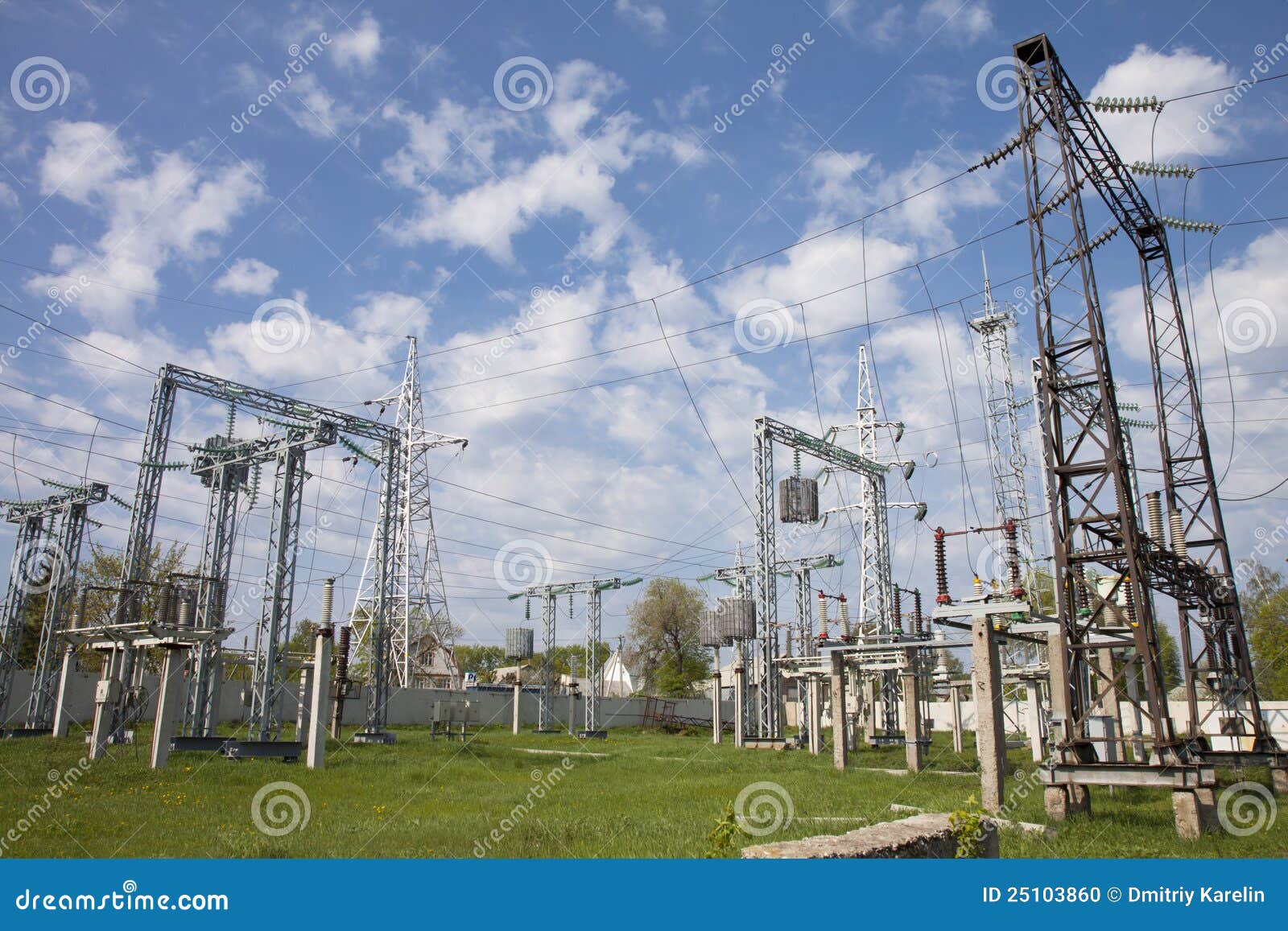 High-voltage substation stock photo. Image of industry - 25103860