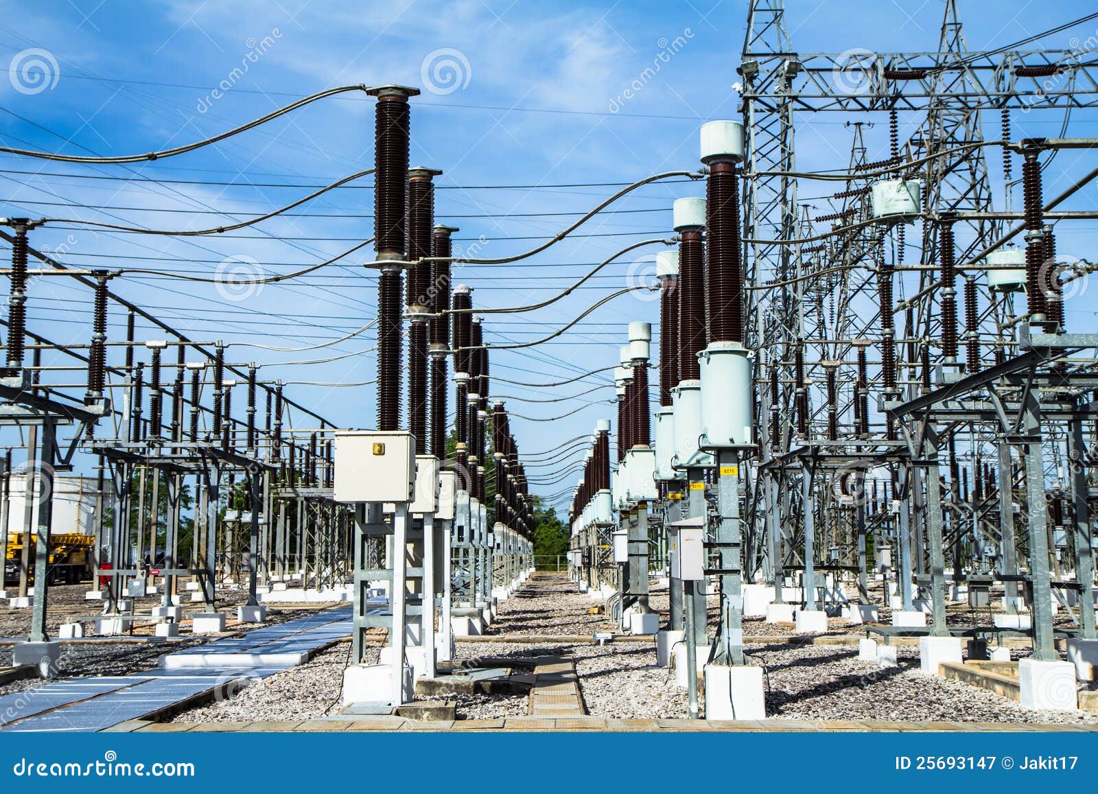 High voltage substation stock image. Image of factory - 25693147