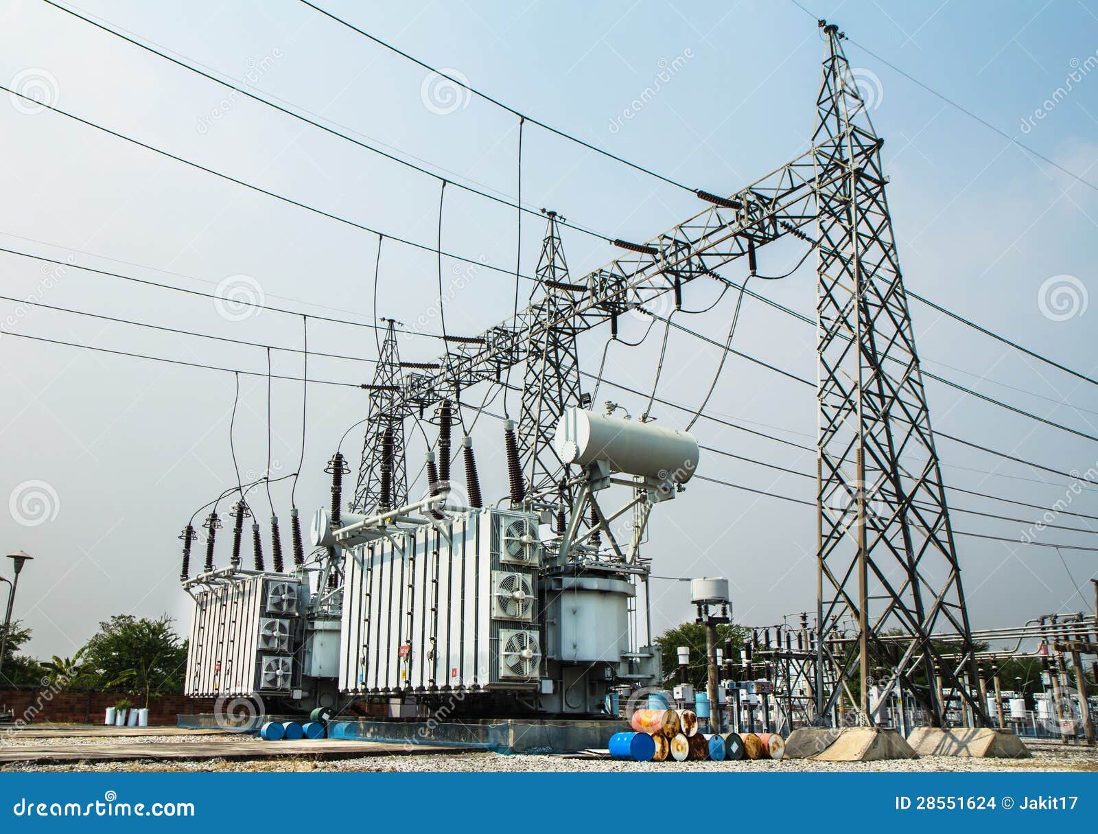 High voltage substation stock photo. Image of outdoors - 28551624