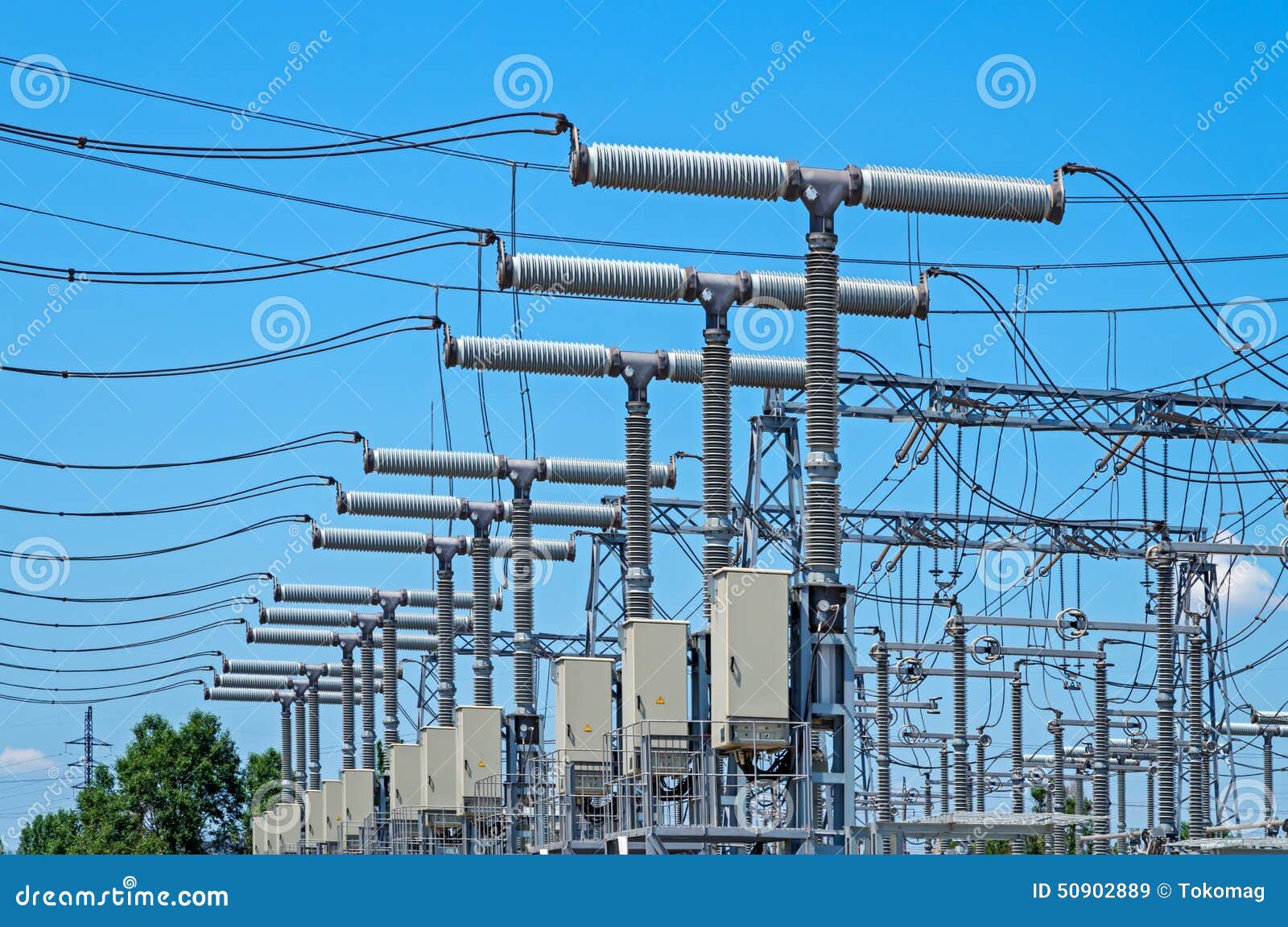 High voltage substation stock image. Image of global - 50902889