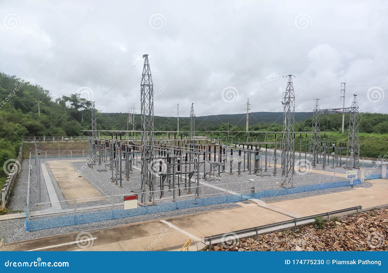 High Voltage Switchyard in Electrical Substation Stock Photo - Image of ...