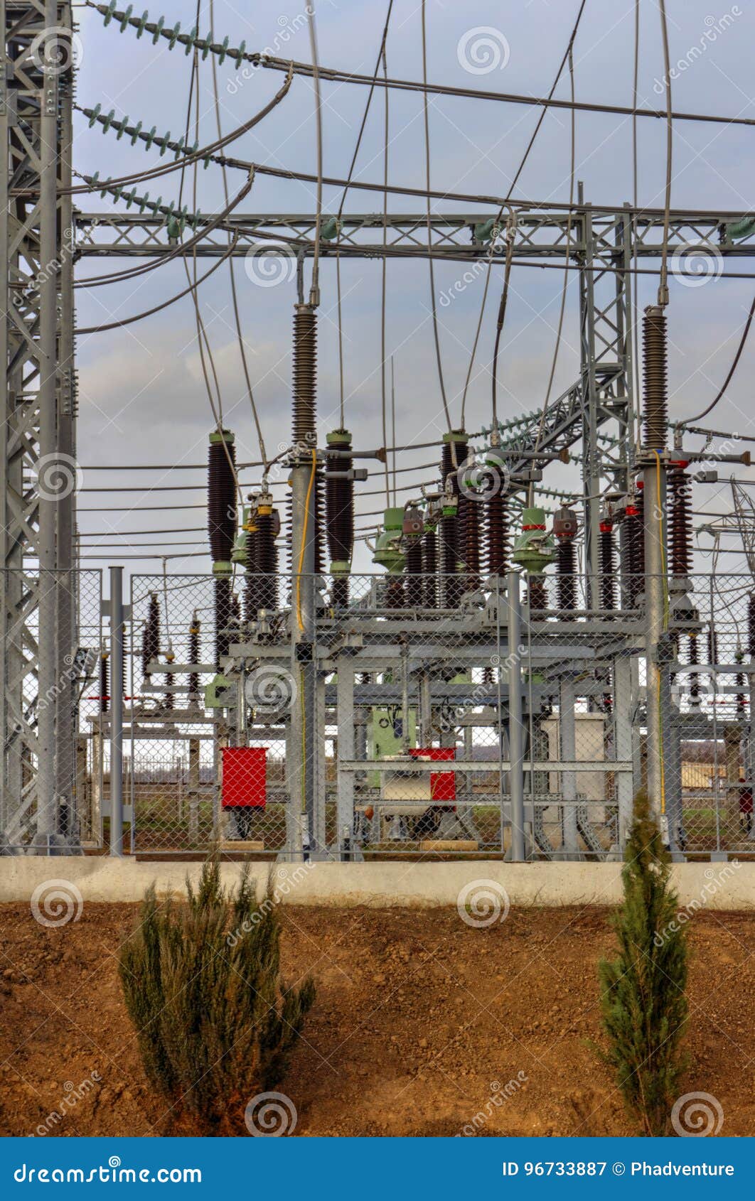High Voltage Switchyard in Electrical Substation Stock Image - Image of ...