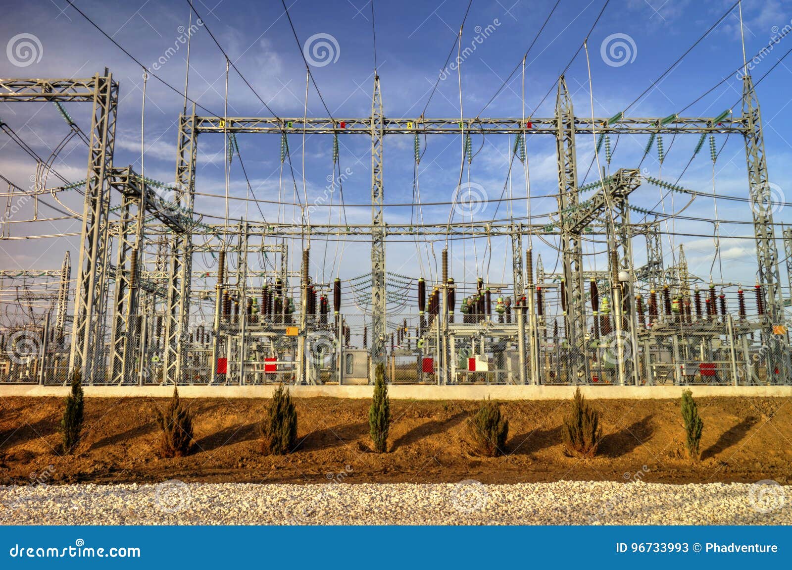 High Voltage Switchyard in Electrical Substation Stock Image - Image of ...